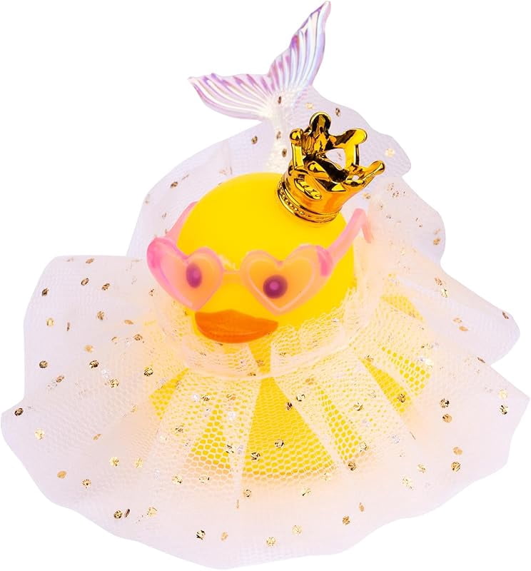 Duck Car Dashboard Decoration, Rubber Duck Car Ornament with Mini Crown ...