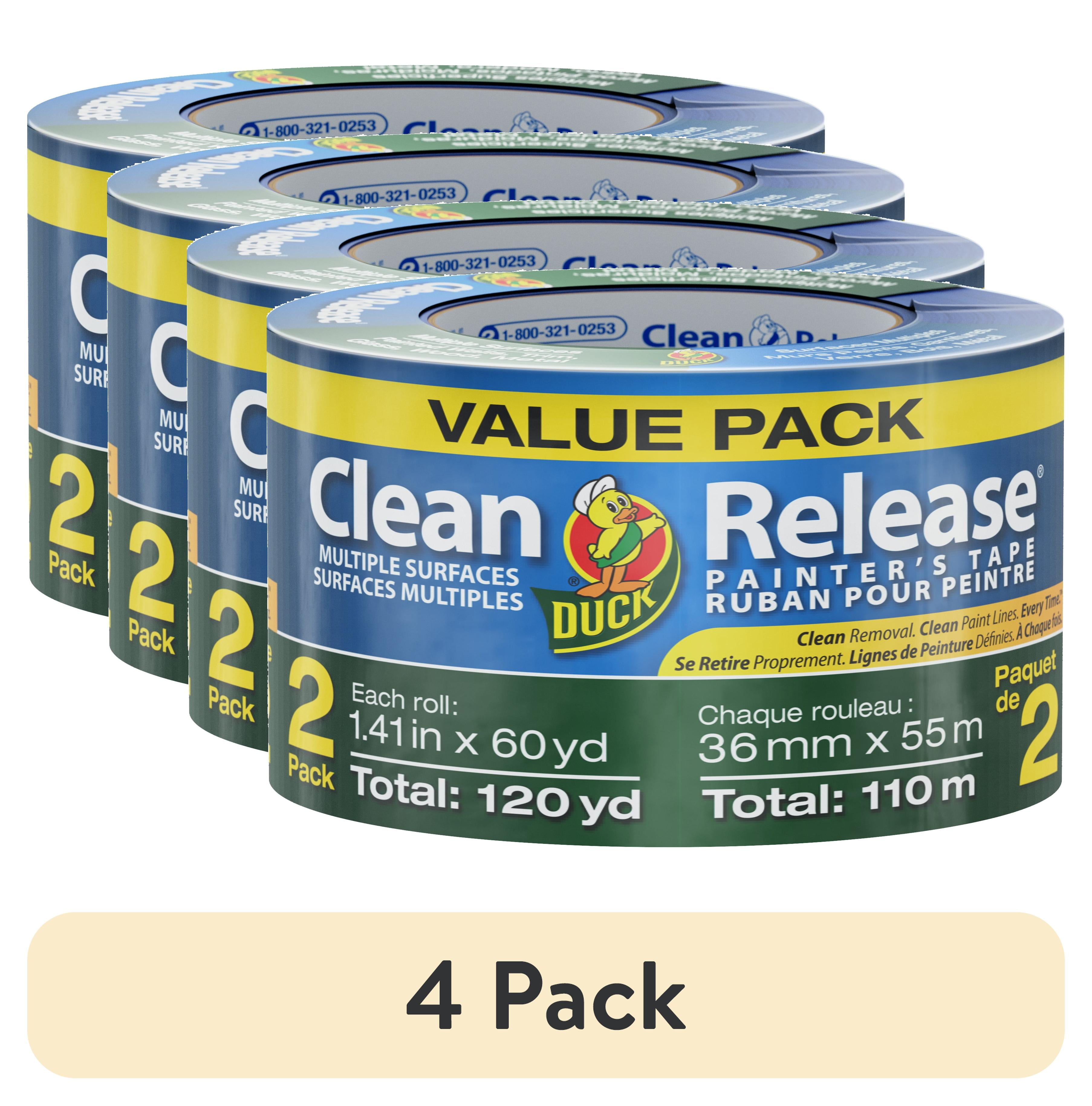 (4 pack) Duck Clean Release 1.41 in. x 60 yd. Blue Painter's Tape, 2 ...