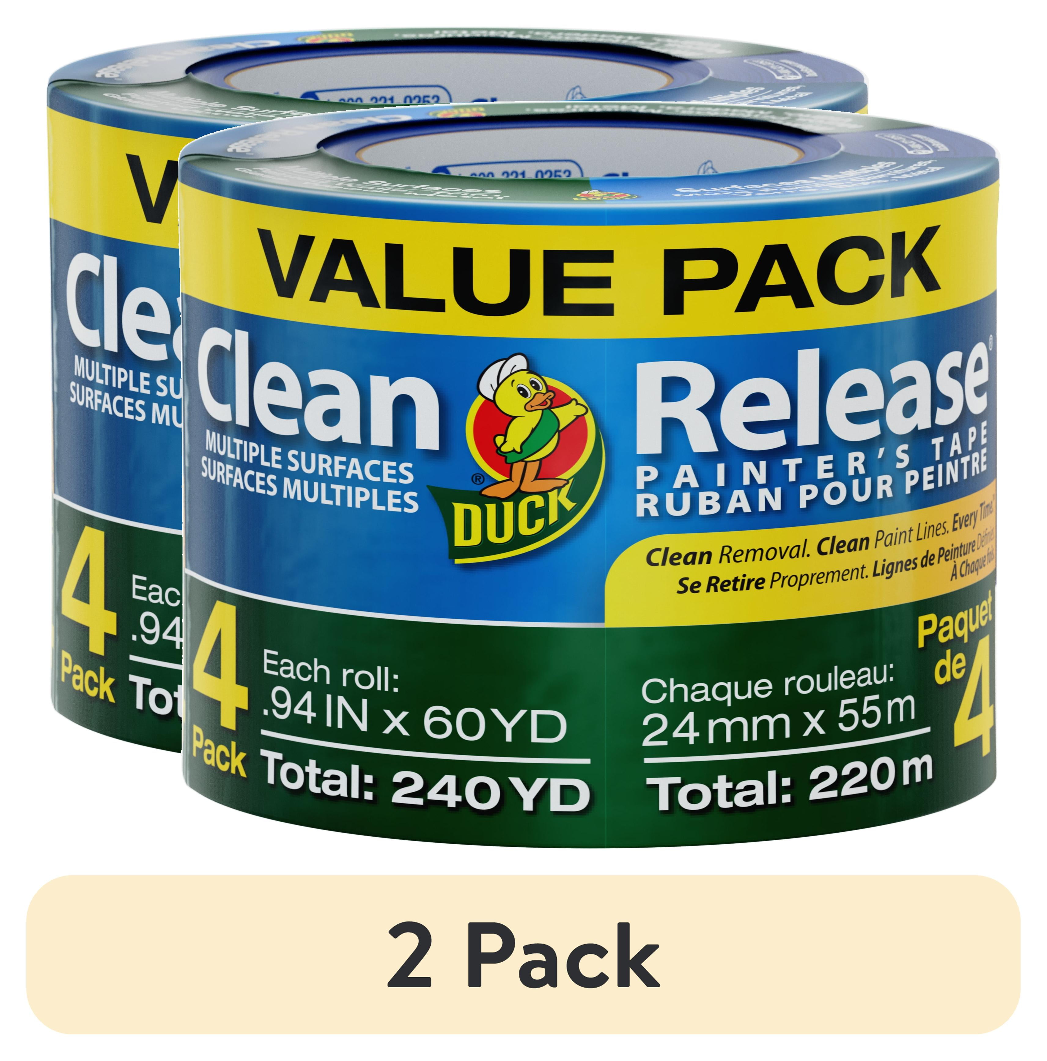 (2 pack) Duck Clean Release .94 in. x 60 yd. Blue Painter's Tape, 4 ...