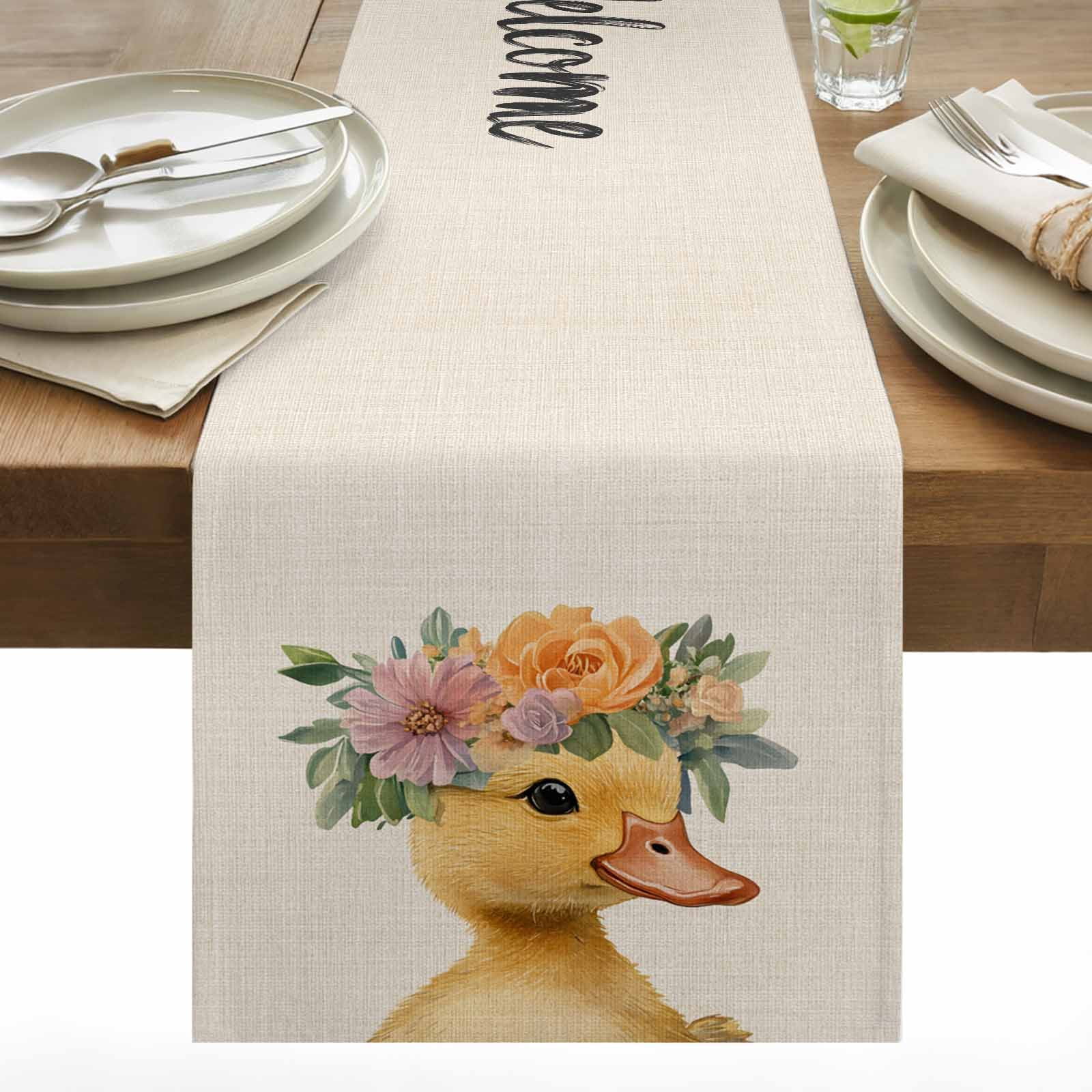 Duck Cotton Linen Table Runner Welcome Dining Table Runners for Home ...