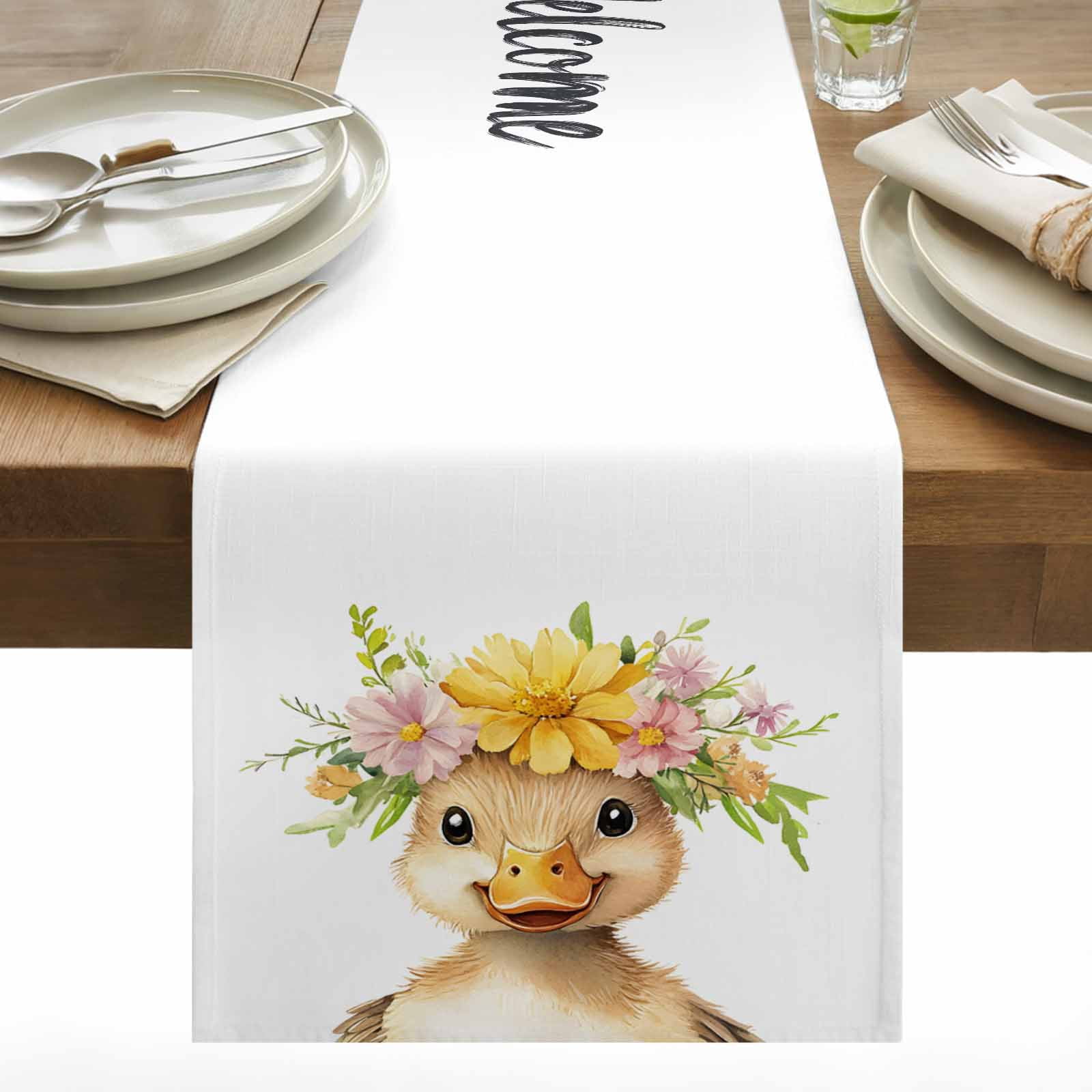 Duck Cotton Linen Table Runner Welcome Dining Table Runners for Home ...