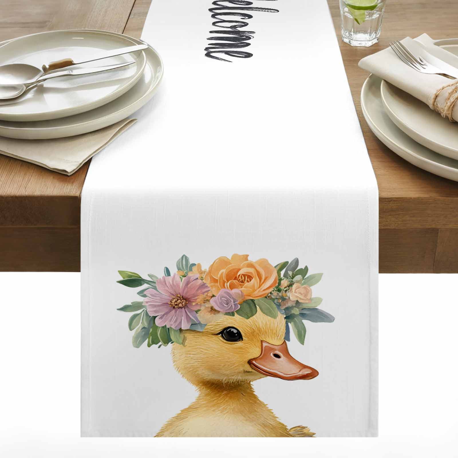 Duck Cotton Linen Table Runner Welcome Dining Table Runners for Home ...