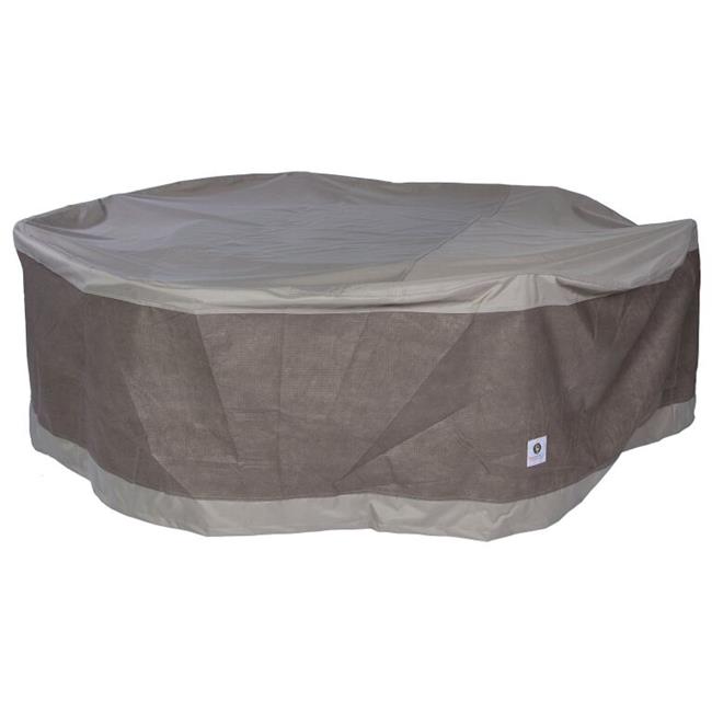 Duck Covers 108 in. Duck Covers Elegant Round Patio Table with Chairs ...