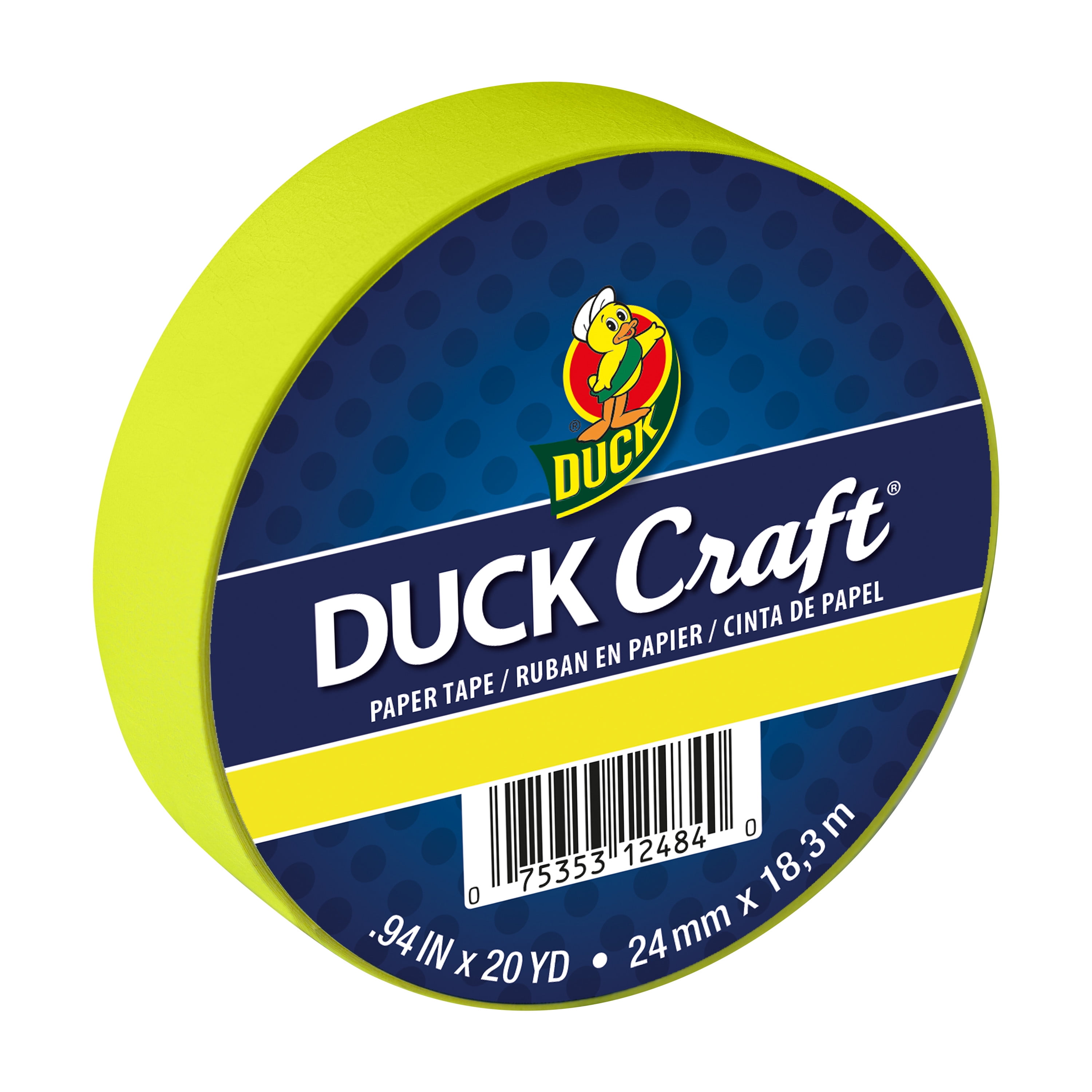 Duck Brand Neon Yellow Craft Paper Tape 20 Yards, Removable, Write on ...