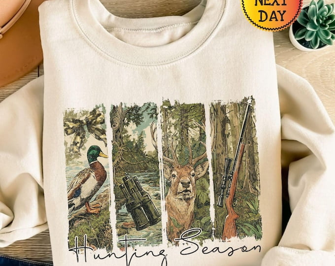 Duck Deer Hunting Sweatshirt: Camo Bow Hunter , Sweatshirt Size S-5Xl ...