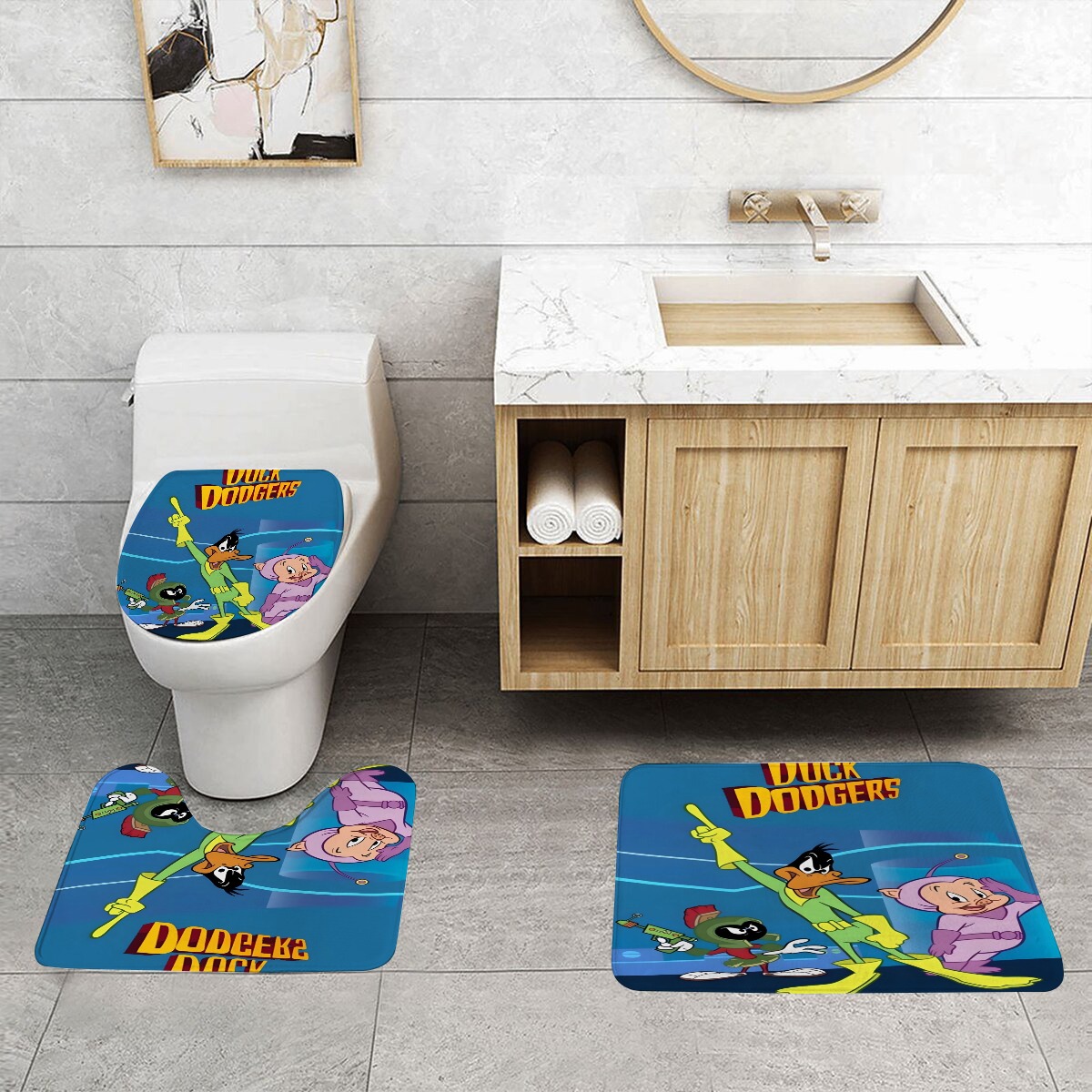 Duck Dodgers shower curtain features an iconic print,51" x 71"（130 ...