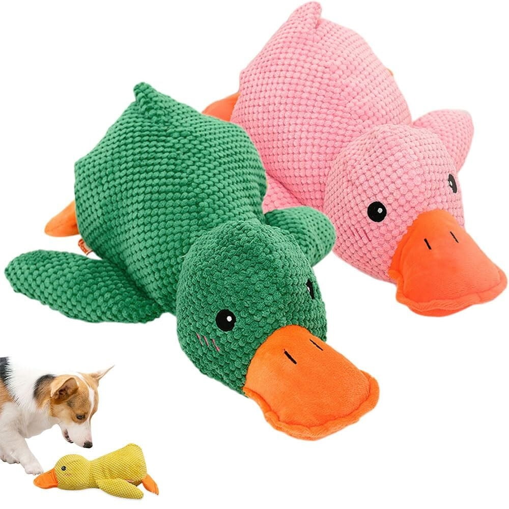 Duck Dog Toy, 2024 Newest Durable Calming Duck Dog Toy, Yellow Stuffed Duck Dog Chew Toys for ...