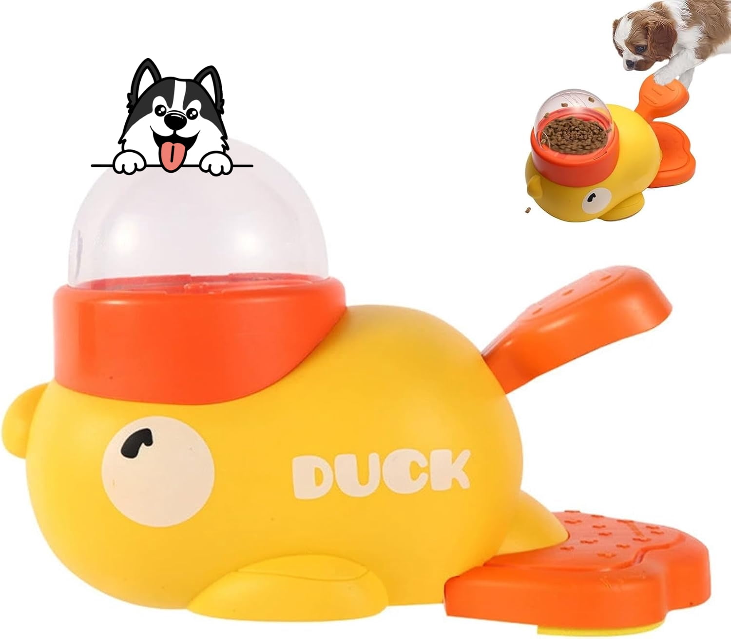 Duck Dog Treat Dispenser,Slow Anti-Gulping Cat Food Feeder Puzzle ...