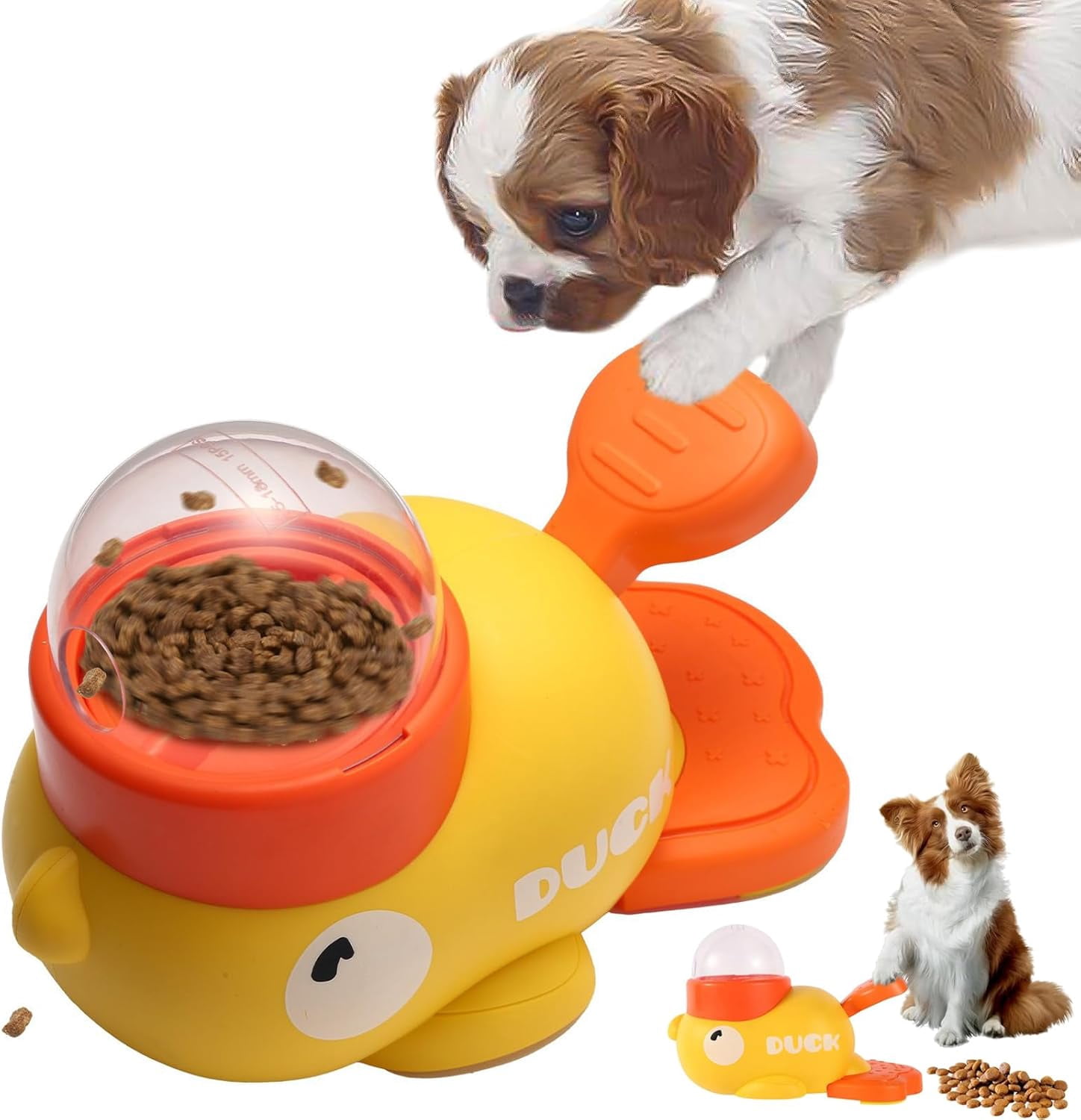 Duck Dog Treat & Food Dispenser, 2-in-1 Interactive Dog Slow Feeder ...