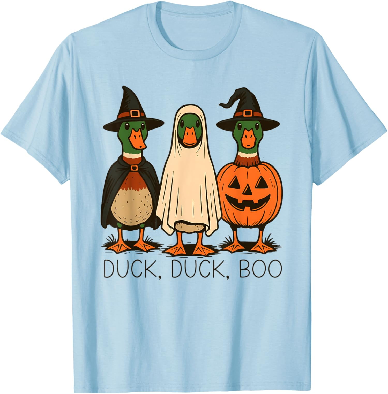 Duck Duck Boo Funny Halloween Costume Duck T-Shirt,Light Blue Color ...
