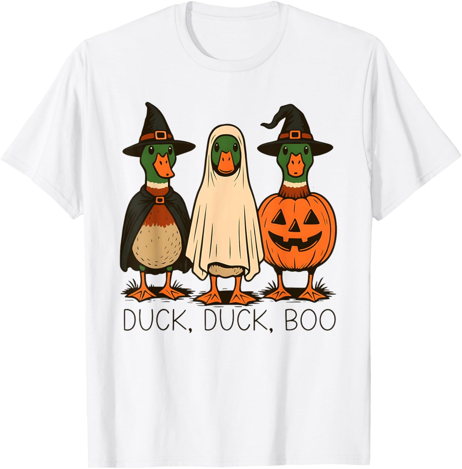 Duck Duck Boo Funny Halloween Costume Duck T-Shirt,White Color,Size 3XL ...