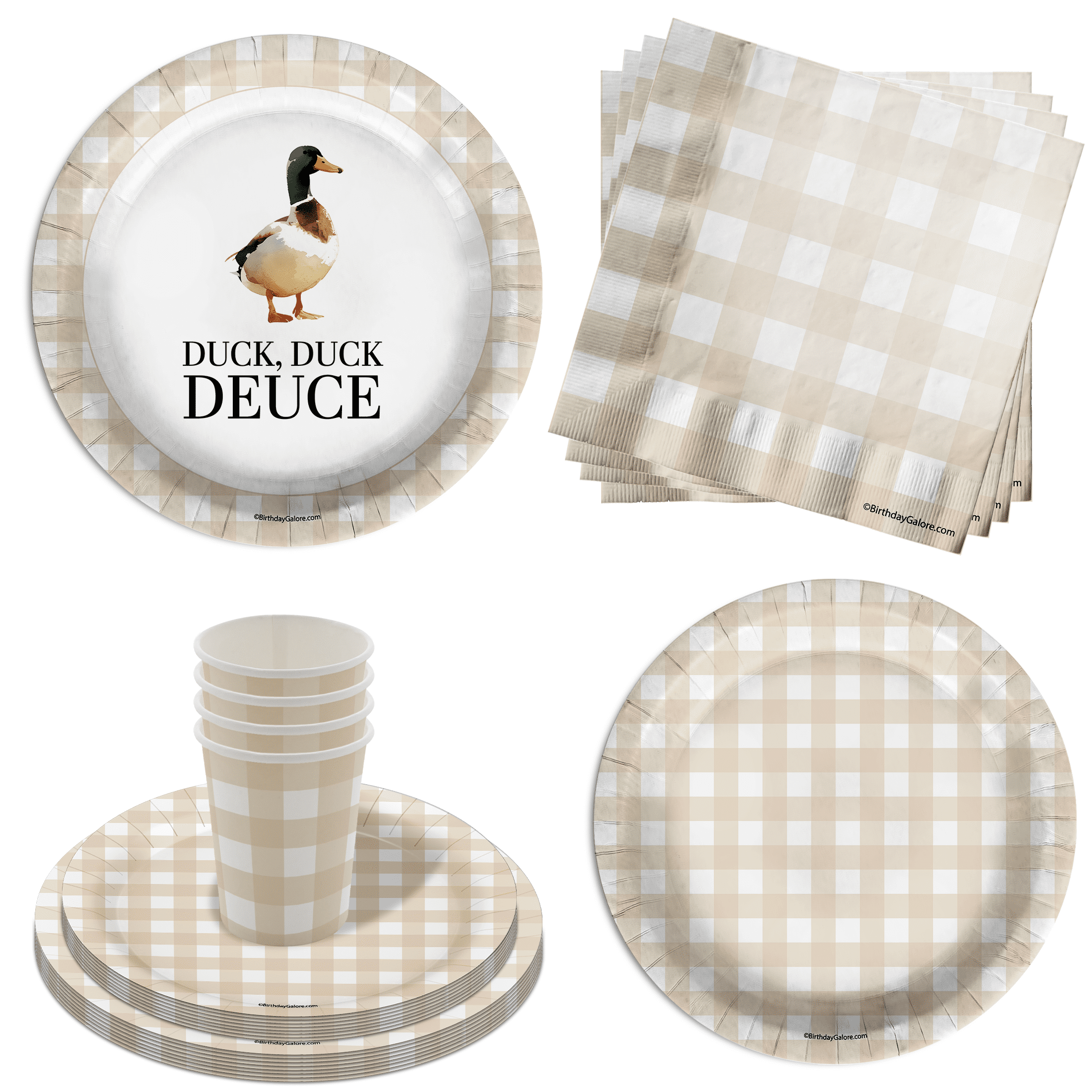 Duck Duck Deuce 2nd Birthday Party Supplies - 64 Piece Second Birthday ...