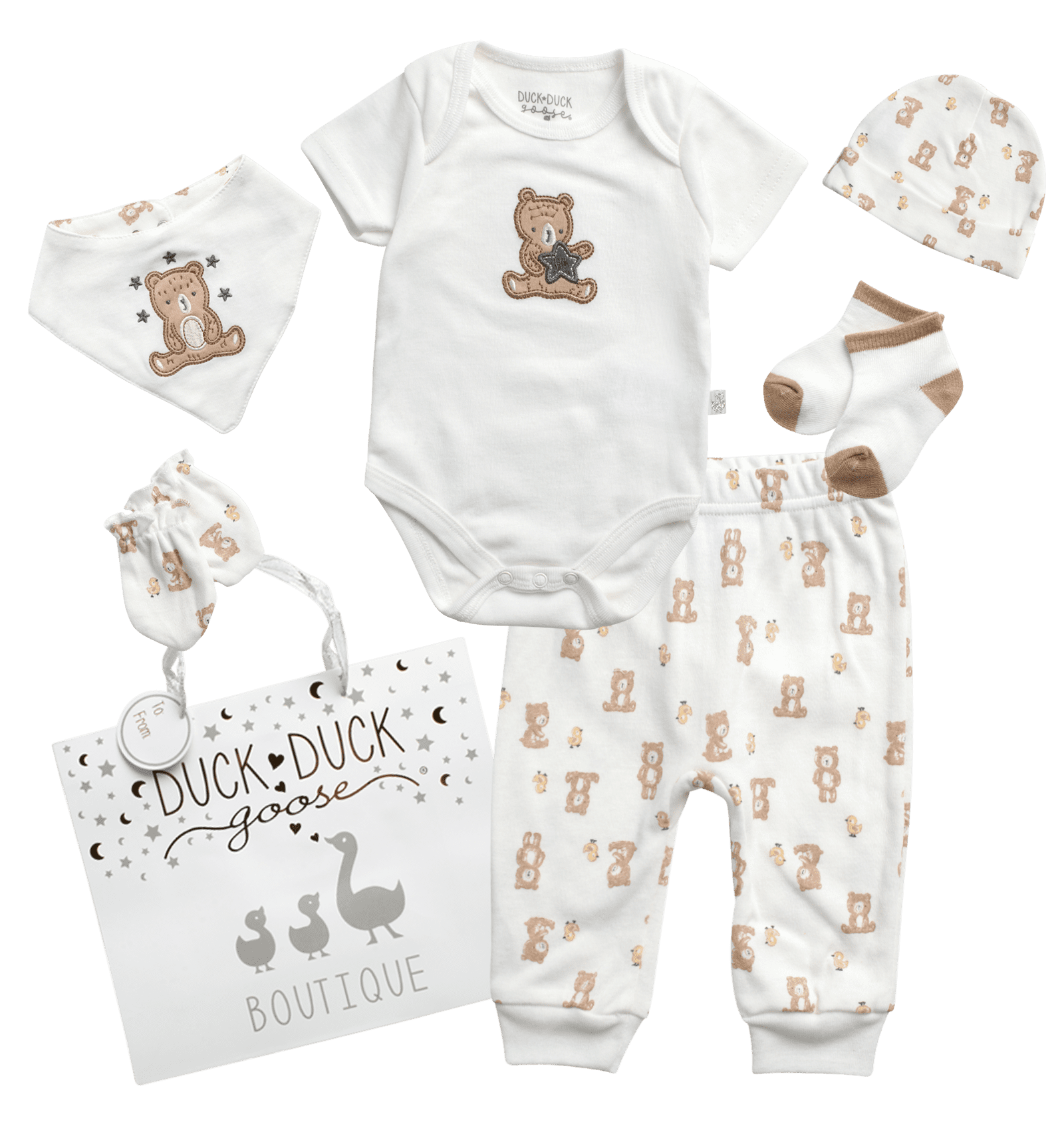 Duck Duck Goose Baby Boys and Girls Layette Gift Set - 8 Piece New Born ...