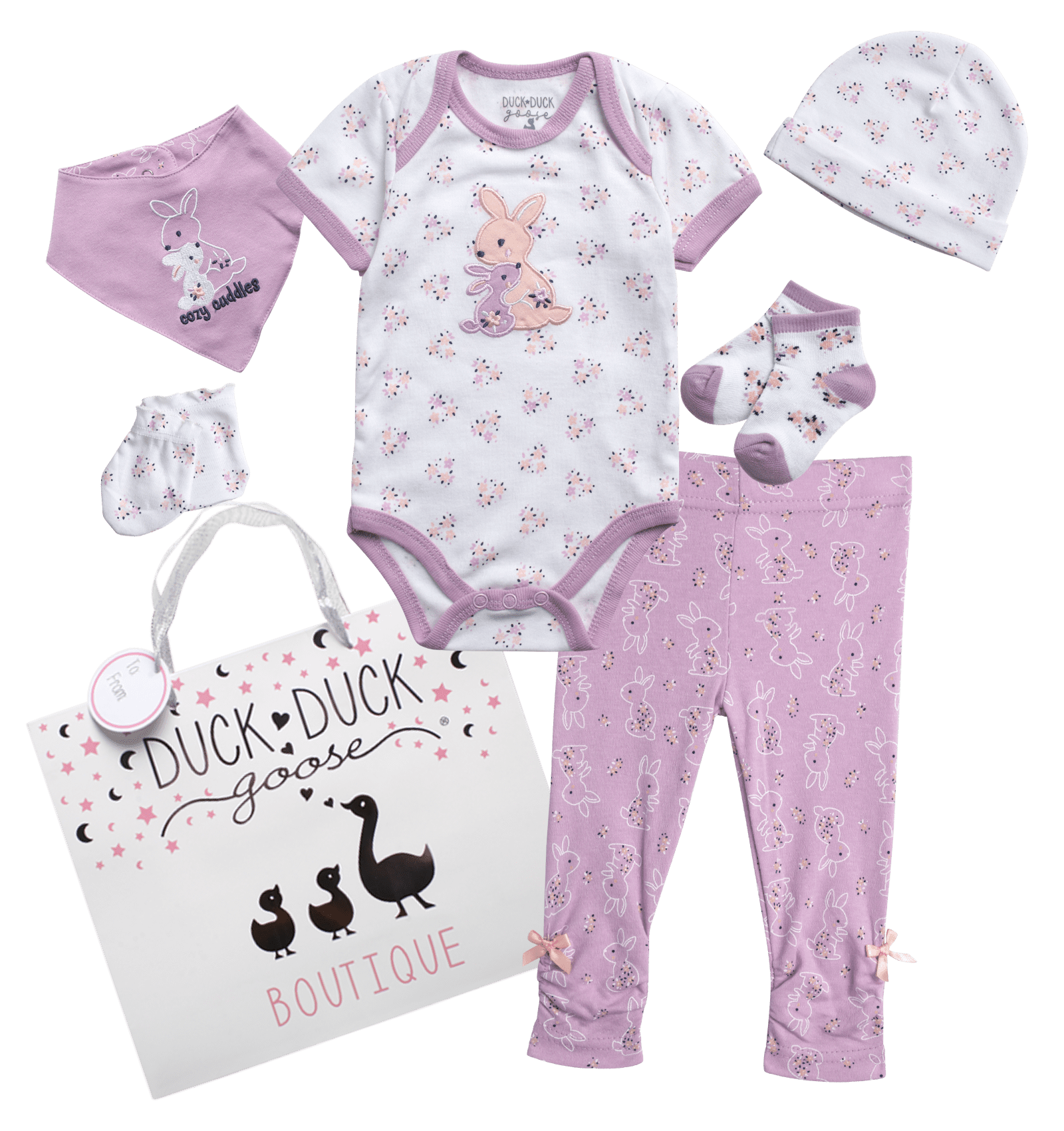 Duck Duck Goose Baby Boys and Girls Layette Gift Set - 8 Piece New Born ...