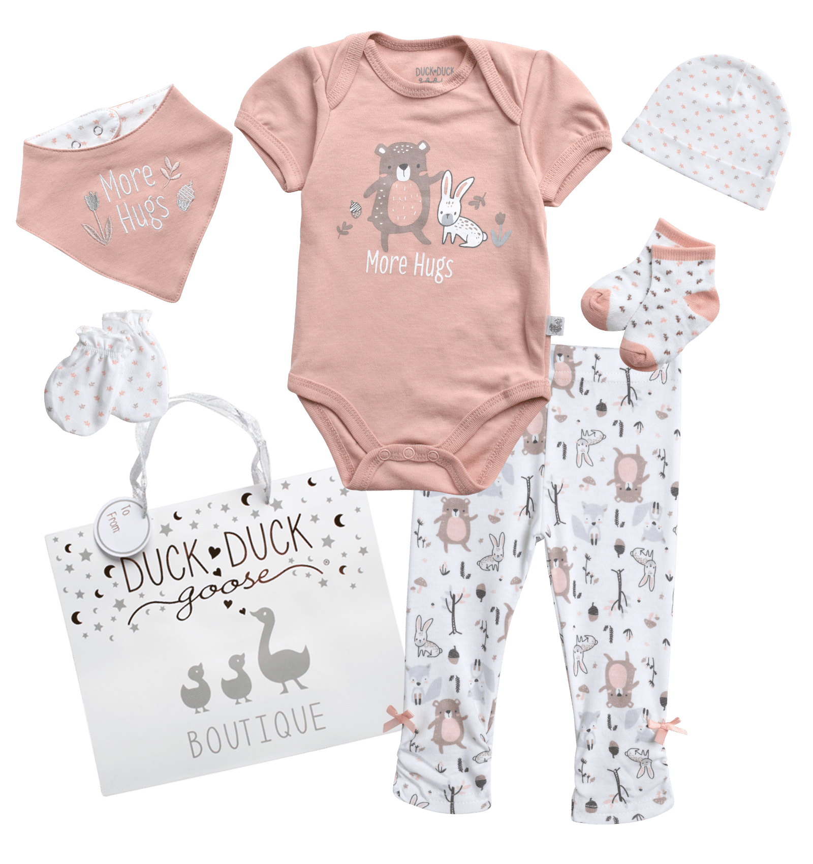Duck Duck Goose Baby Boys and Girls Layette Gift Set - 8 Piece New Born ...