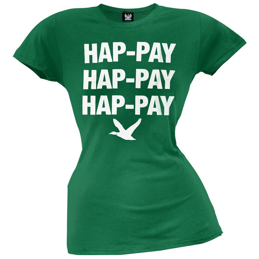Duck Dynasty - Hap-Pay Kelly Green Juniors T-Shirt - Walmart Business ...