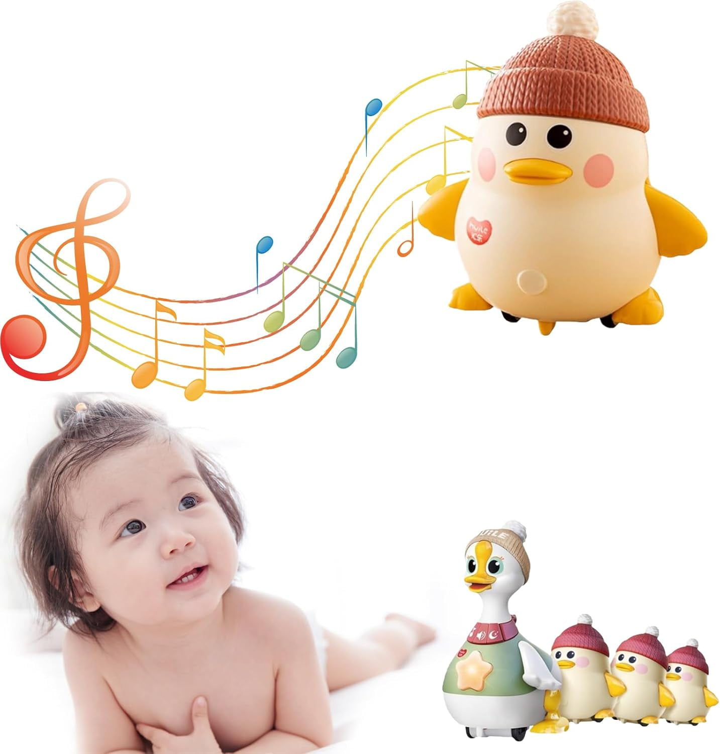 Duck Family Toy, Walking Duck with Baby Ducks, 3 Pack Swinging Ducks ...
