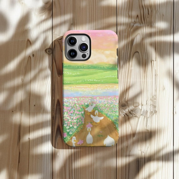 Duck Floral Phone Case Nature Inspired Art iPhone 17 16 15 14 13 12 11 ...