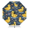 Duck Flower Pattern Umbrella Folding Sun Umbrella Travel Auto Open ...