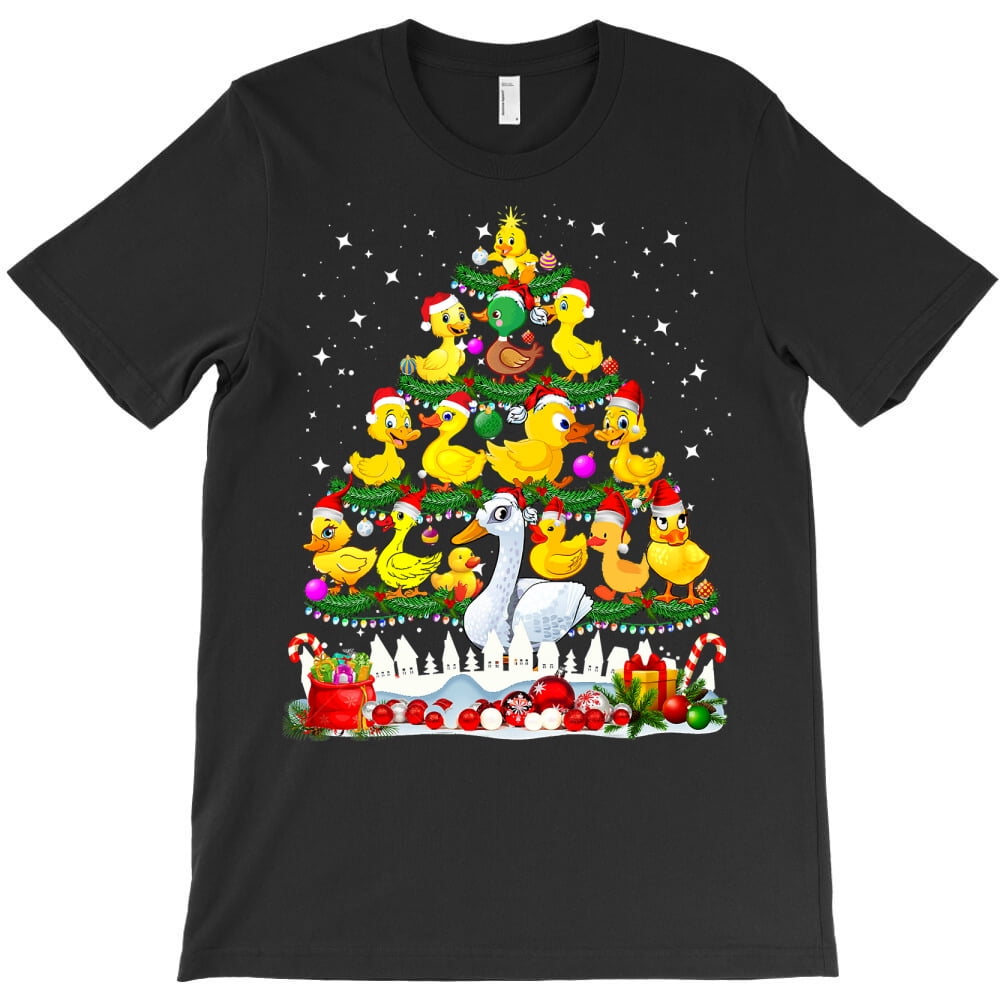 Duck Funny Duck Christmas Tree Themed Holiday Graphic Design Style Fun ...
