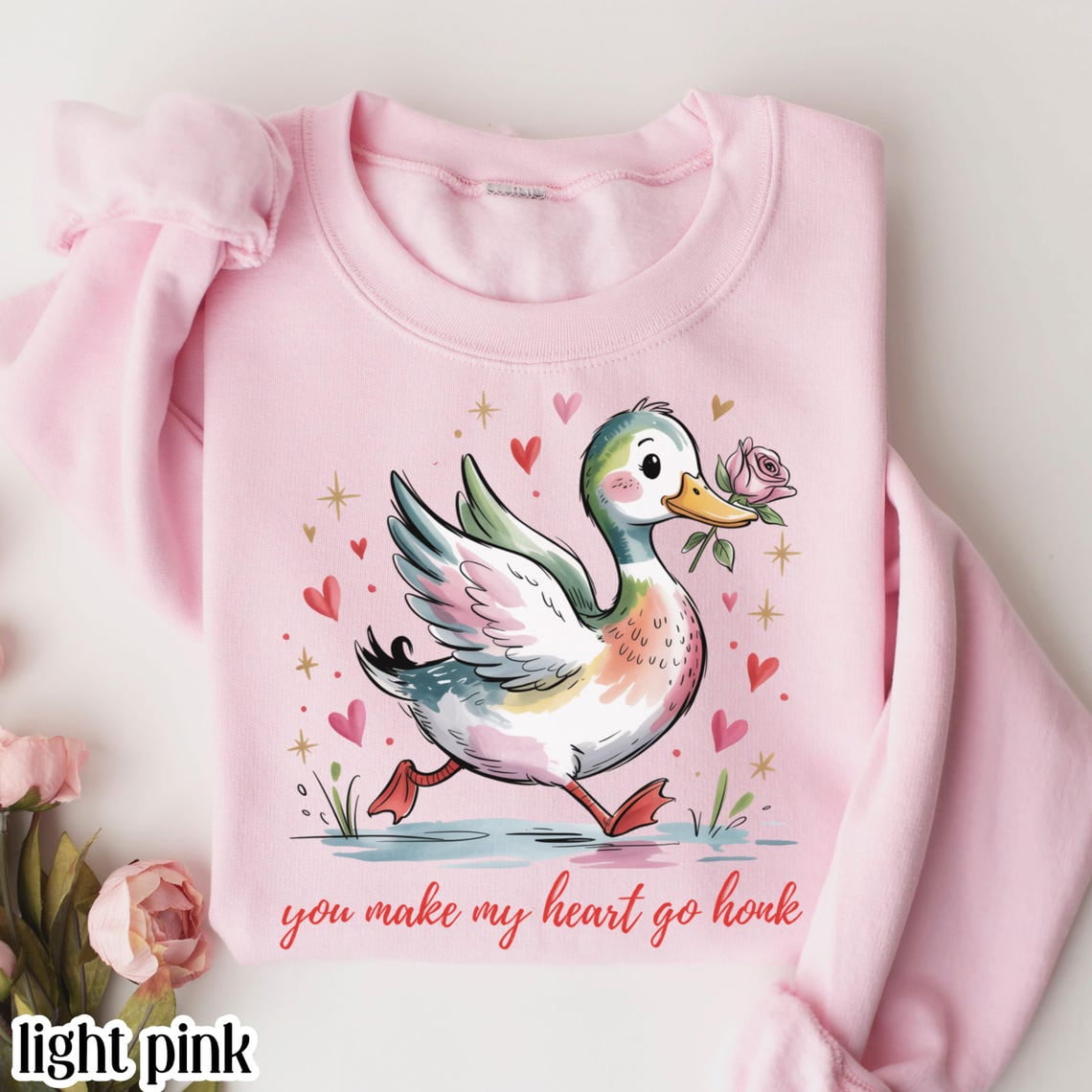 Duck Goose Valentine Sweatshirt Animal Love - Walmart.com