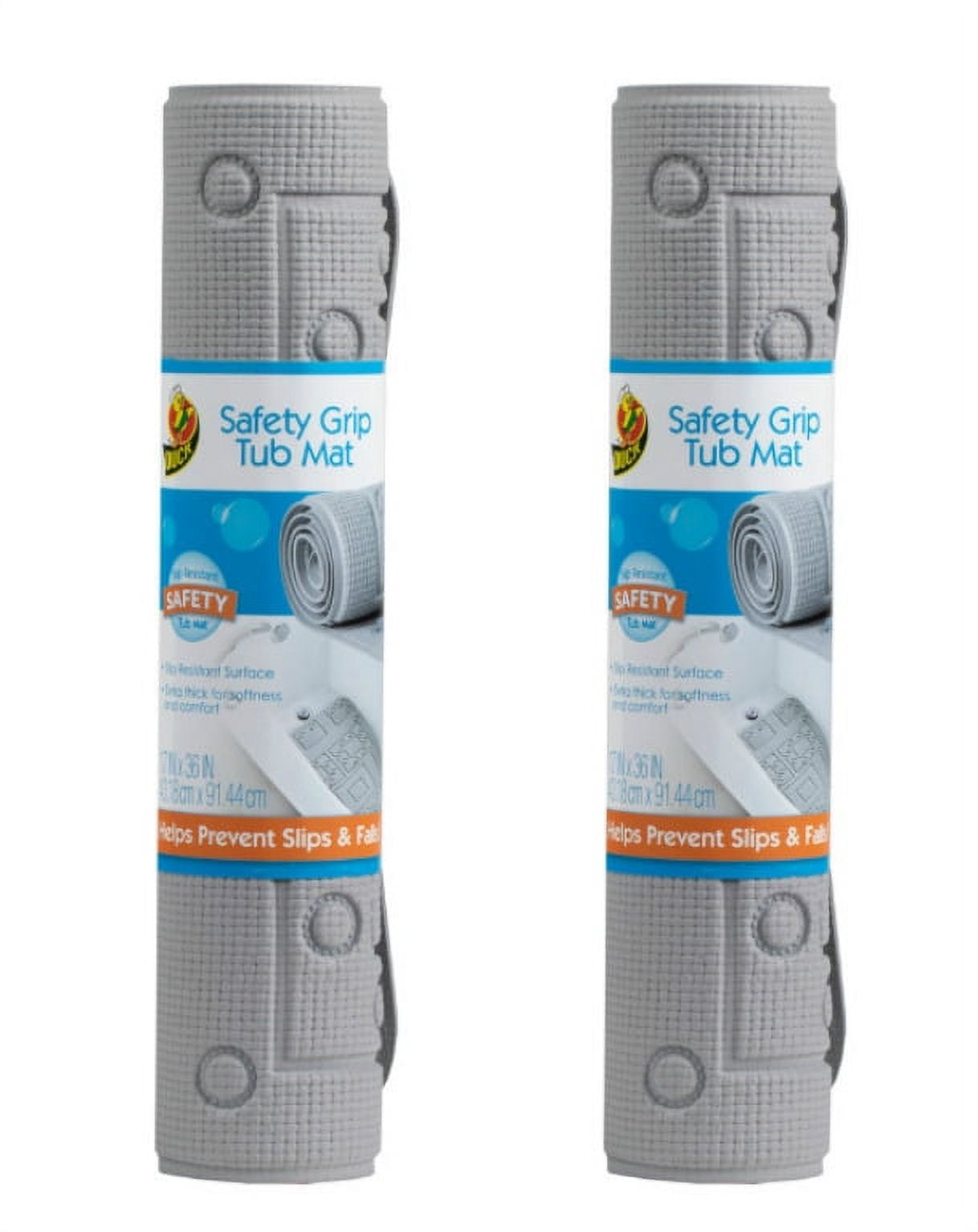 Duck Gray Safety Grip PVC Non-Slip Bath Mats, 36" x 17"(2 Piece ...