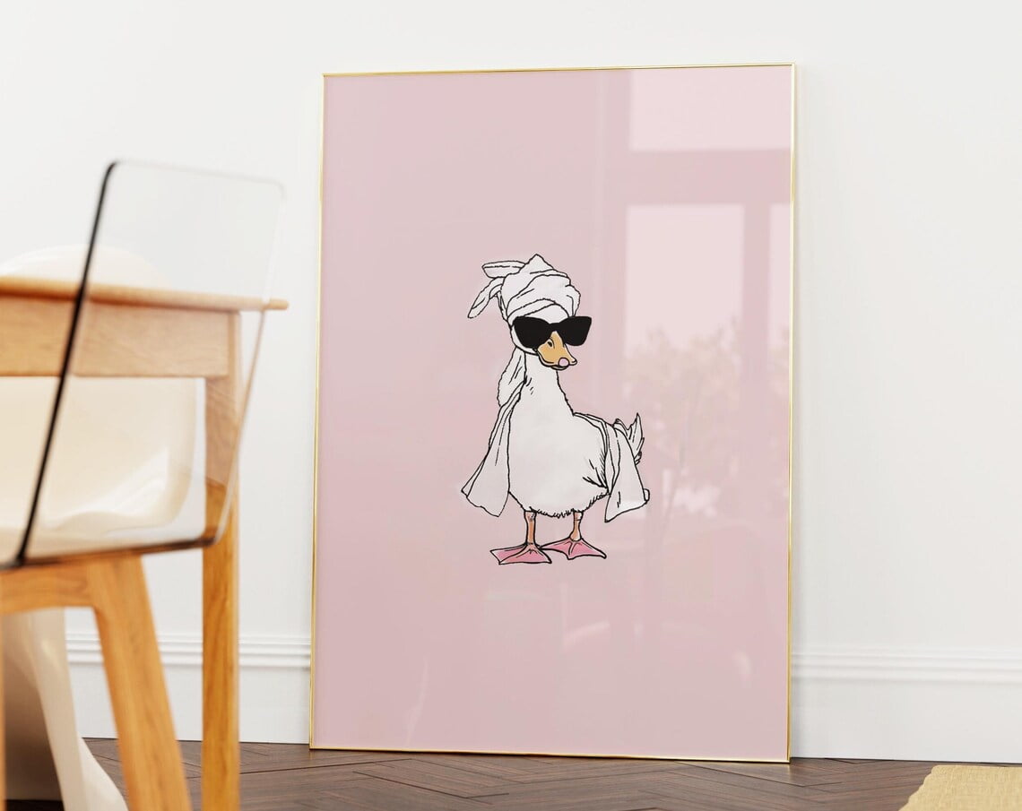 Duck In Head Towel "It Girl" Print • Cute Trendy Girly Aesthetic ...