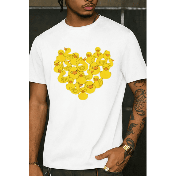 Duck Heart Symbol Love Cute Duck Lover Fun Unisex T-Shirt, for Men ...