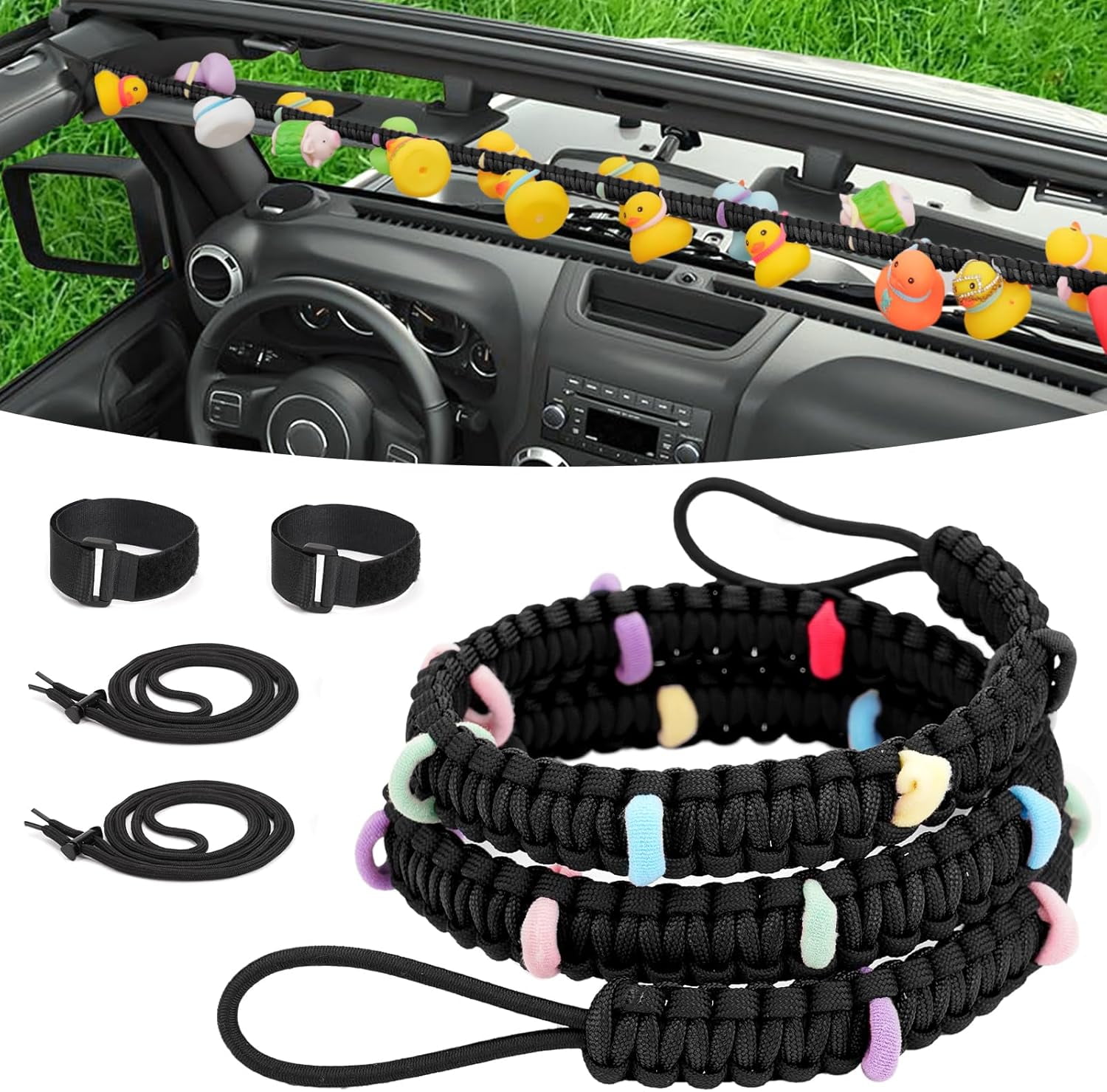 Duck Holder for Jeep, Elastic Rubber Duck Rope Holder for Jeep Wrangler ...