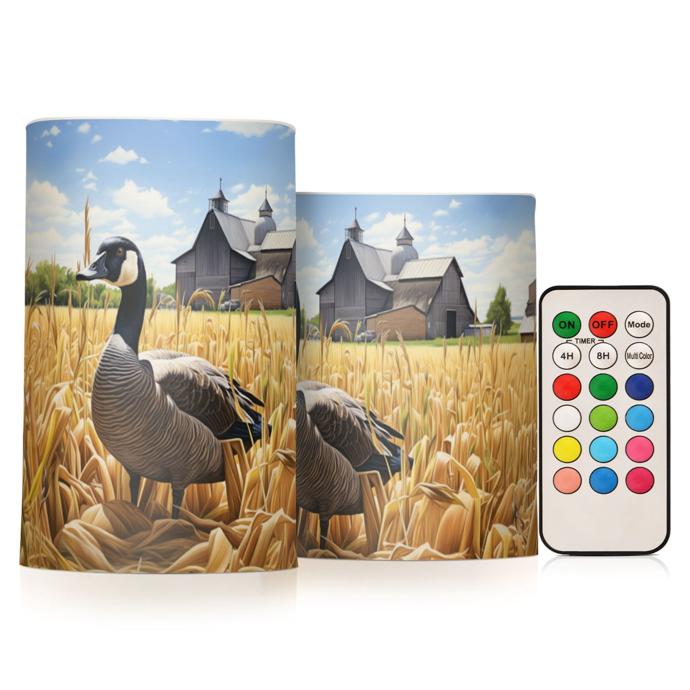 Duck Houses Trees Wheat Flameless Candles LED Lights Battery Operated ...