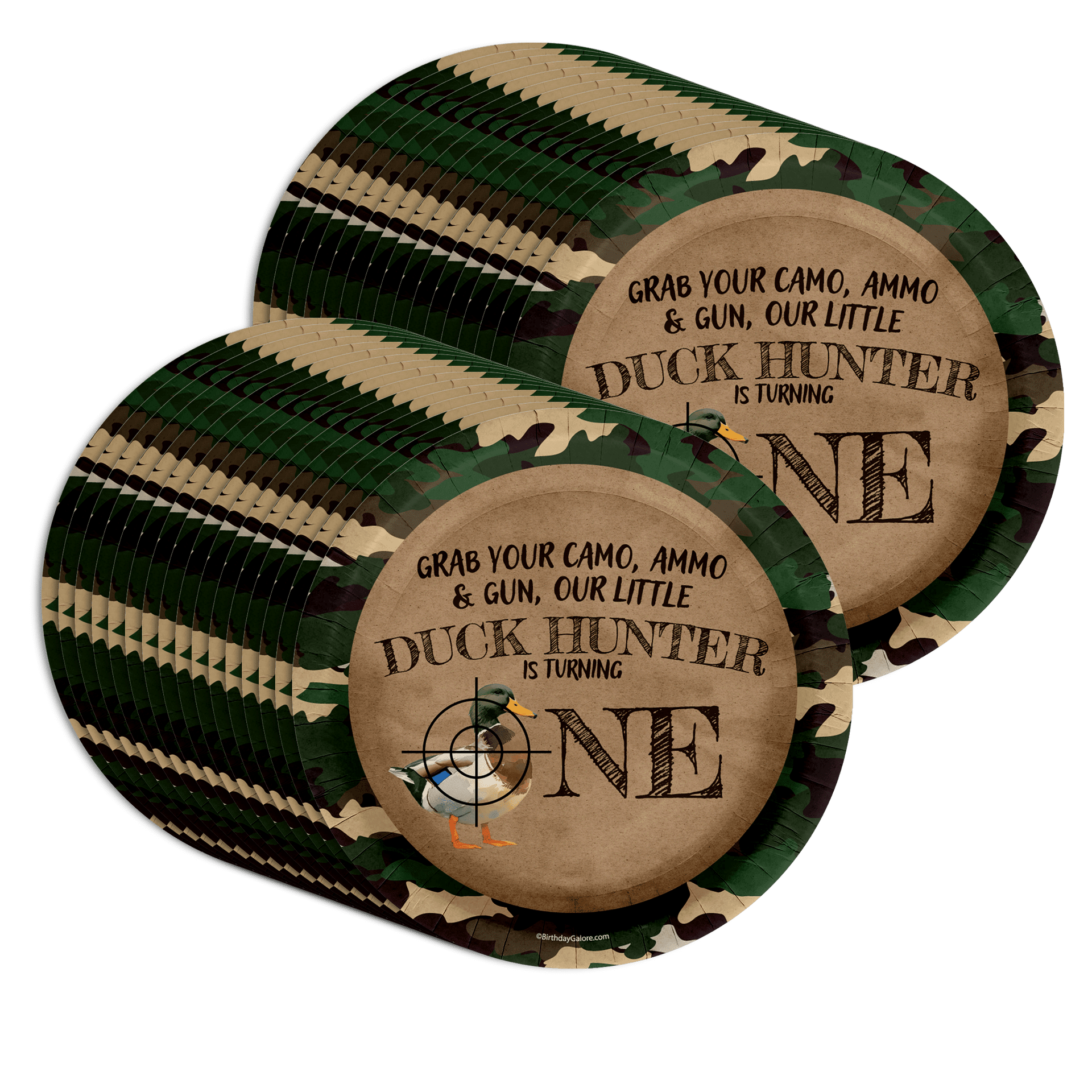 Duck Hunter 1st Birthday Party Supplies Large 9" Paper Plates in Bulk ...