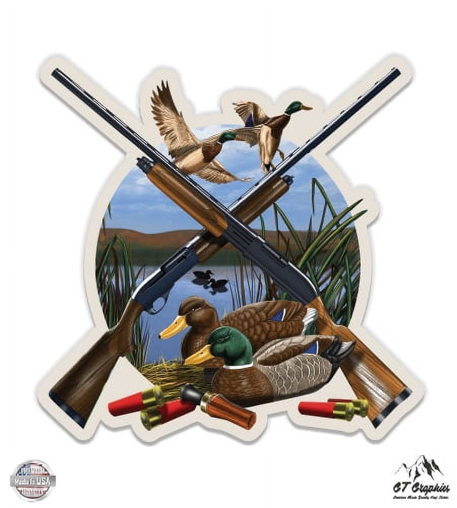 Duck Hunting - 3" Vinyl Sticker - For Car Laptop I-Pad Phone Helmet ...