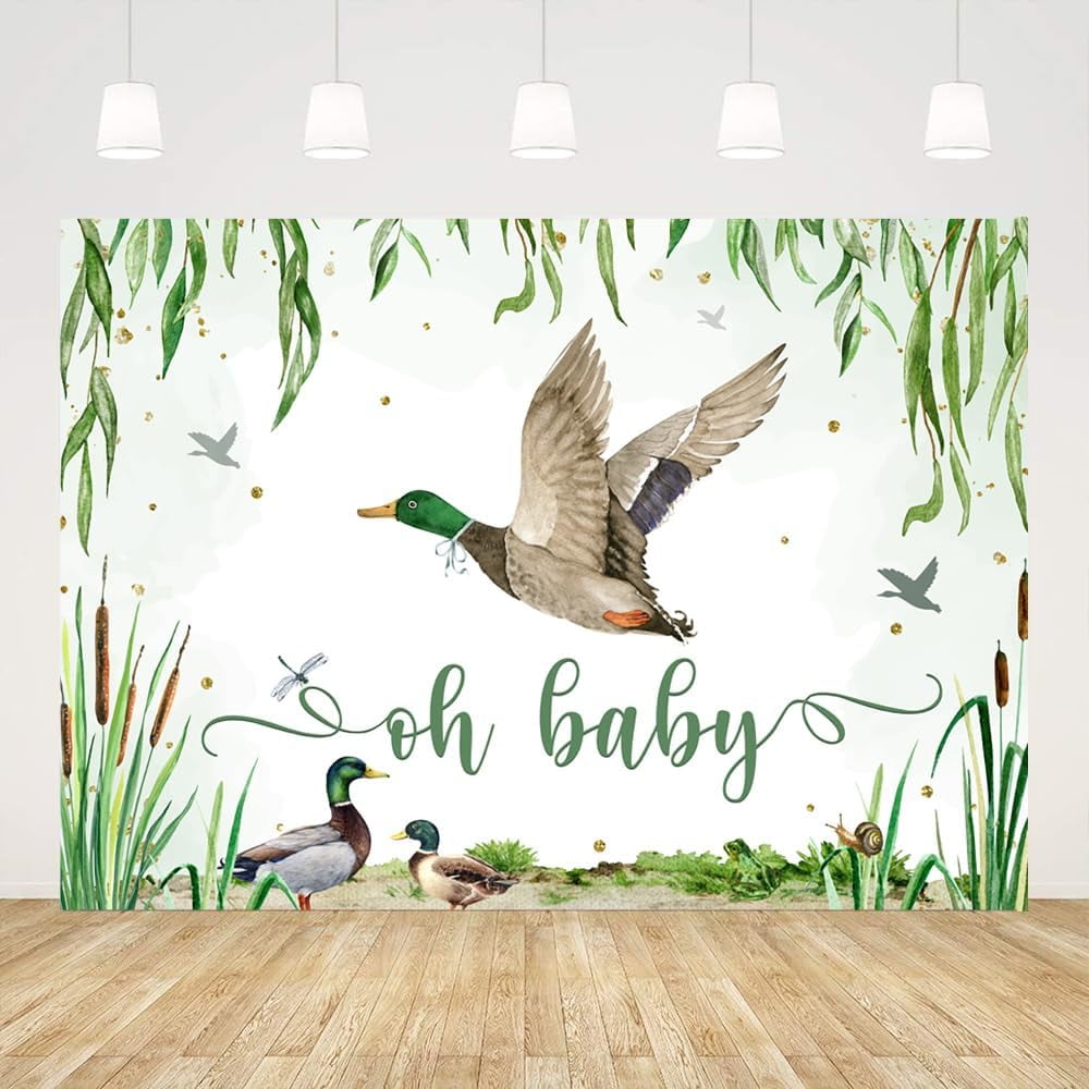 Duck Hunting Baby Shower Backdrop Mallard Duck Theme Oh Baby Party ...