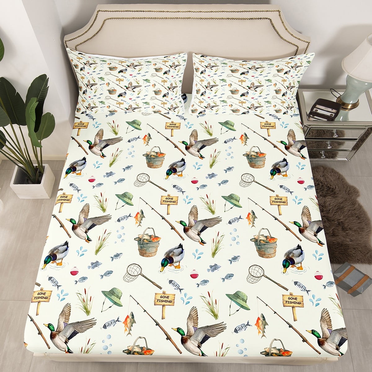 Duck Hunting Fitted Sheet Fishing and Hunting Themed Bed Sheets Farm ...