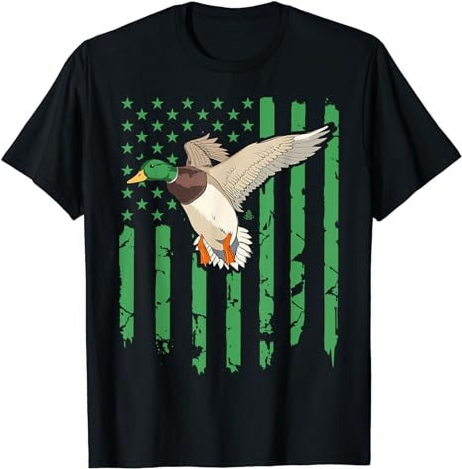 Duck Hunting Green American Flag Waterfowl Hunter T-Shirt - Walmart.com