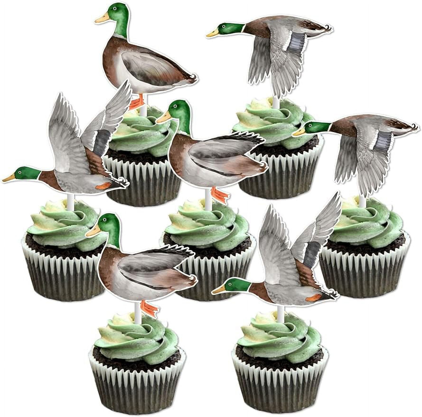 Duck Hunting Party Decorations, 24pcs Duck Cupcake Toppers, Mallard ...