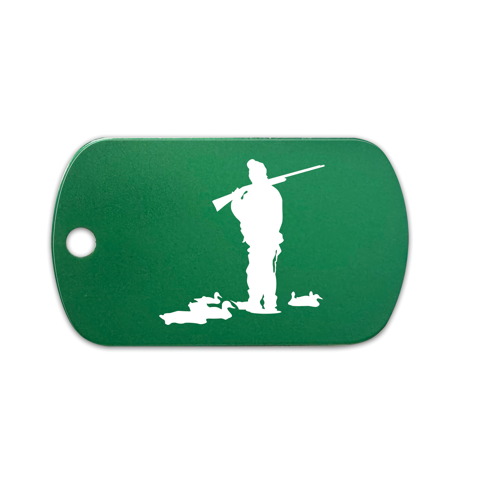 Duck Hunting Scene GI Dog Tag Aluminum Keychain hunter - Green ...