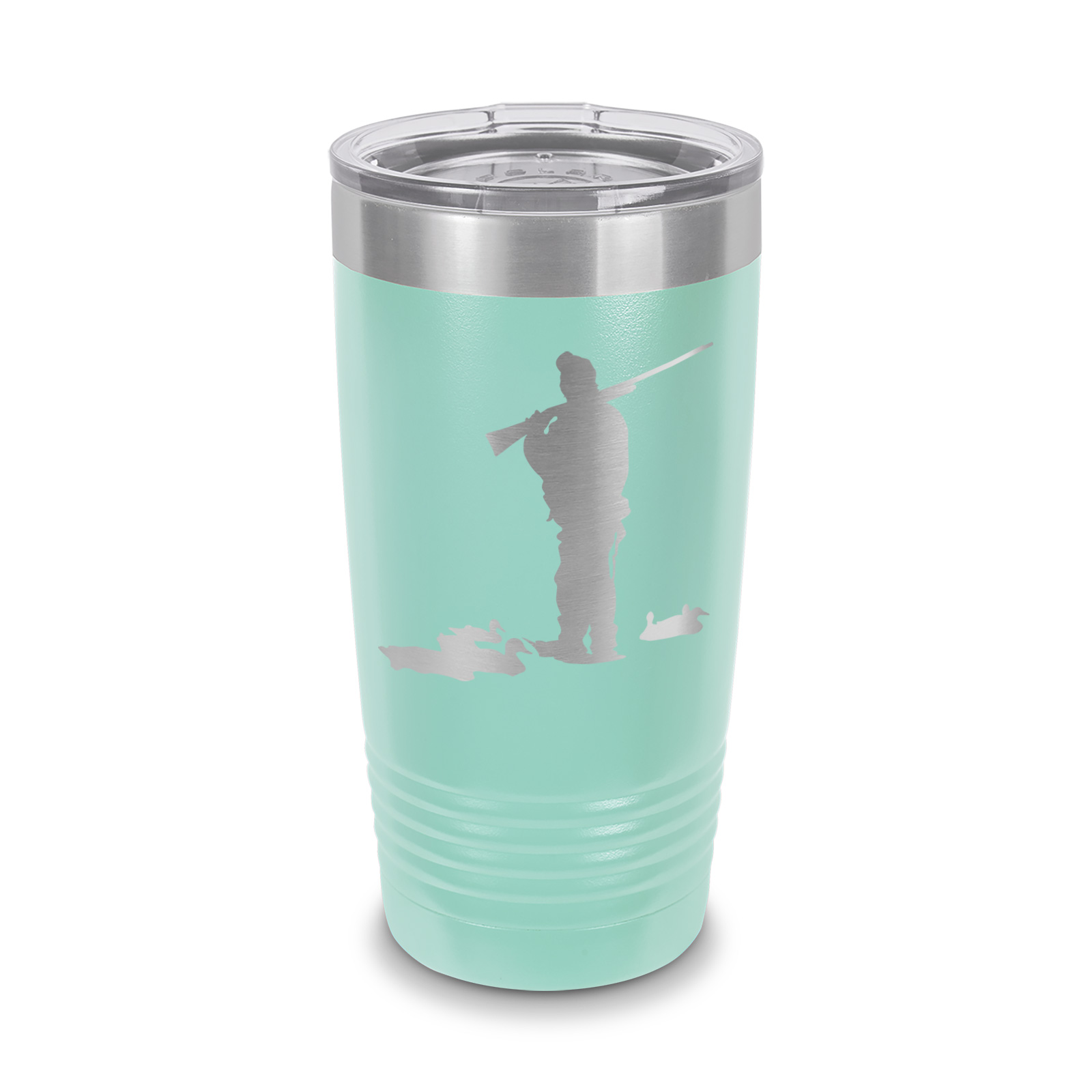 Duck Hunting Scene Tumbler 20 oz - Laser Engraved w/ Clear Lid ...