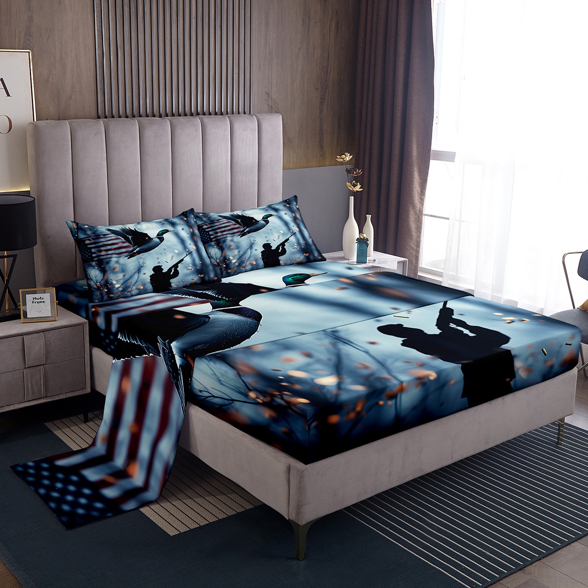 Duck Hunting Sheet Set Teens Aduts Mallard Bird Themed King Bed Sheets ...