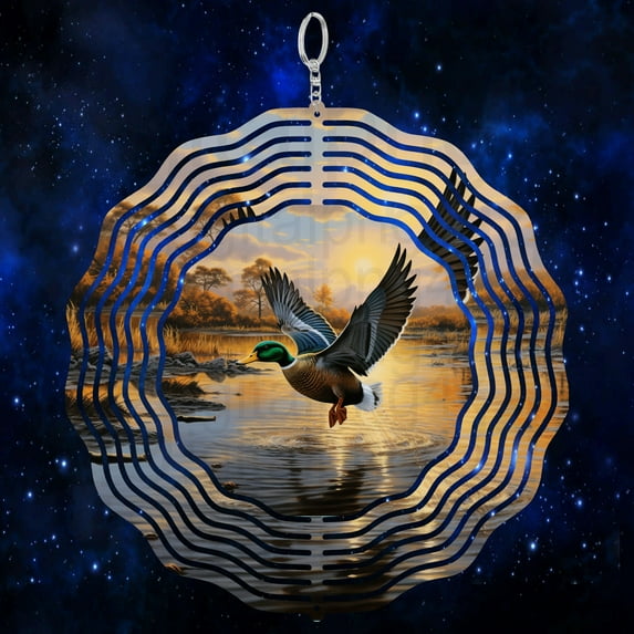Duck Hunting Waterfowl Mallard 3D Wind Spinner Stainless Steel Kinetic ...