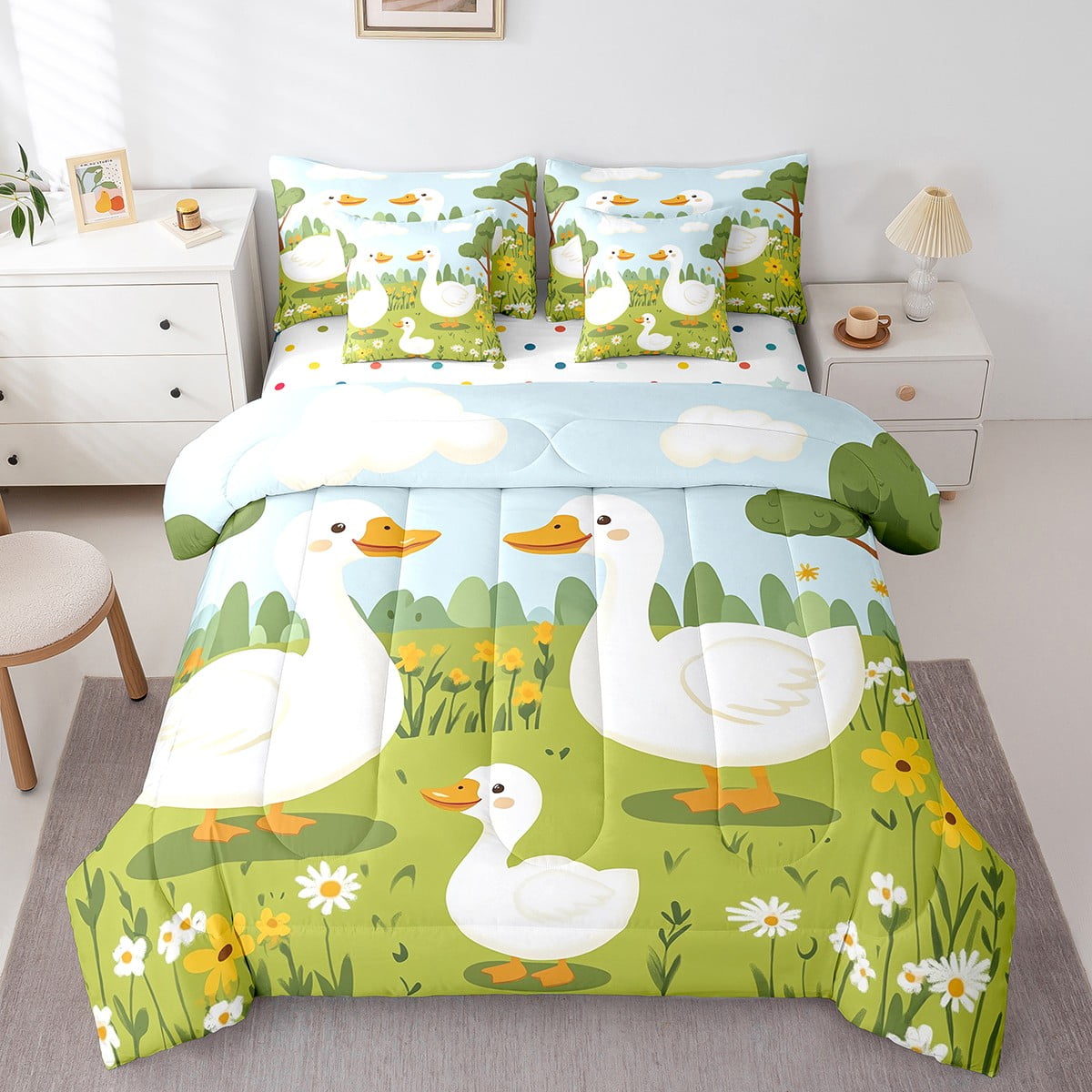 Duck King Bedding Set 7-Piece Farmhouse Decor Comforter Set 7-Piece ...