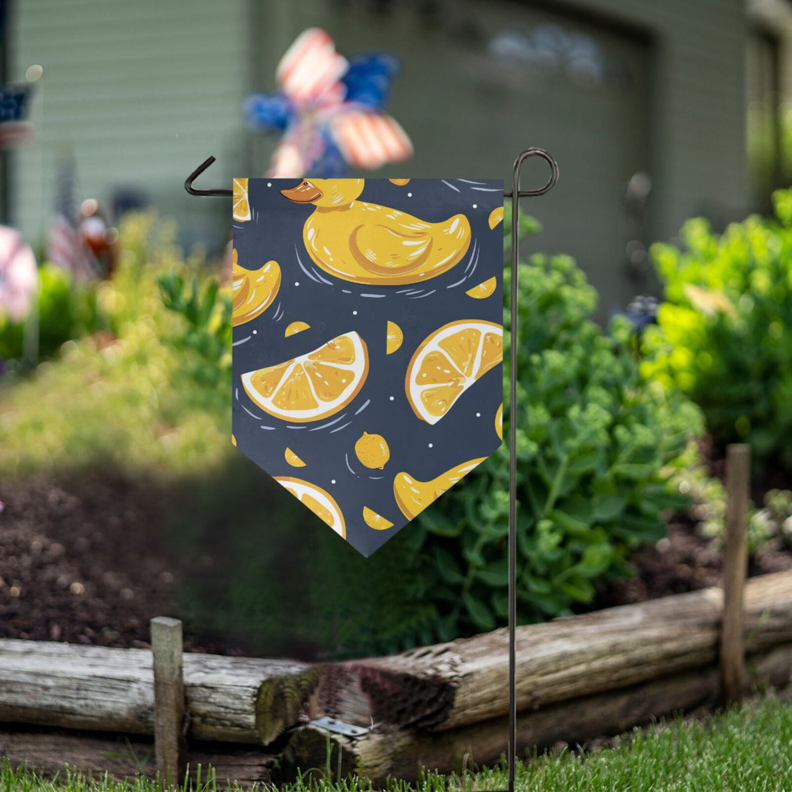 Duck Lemon Garden Flag 18" x 12.5" Double Sided Yard Lawn Outdoor Decor ...
