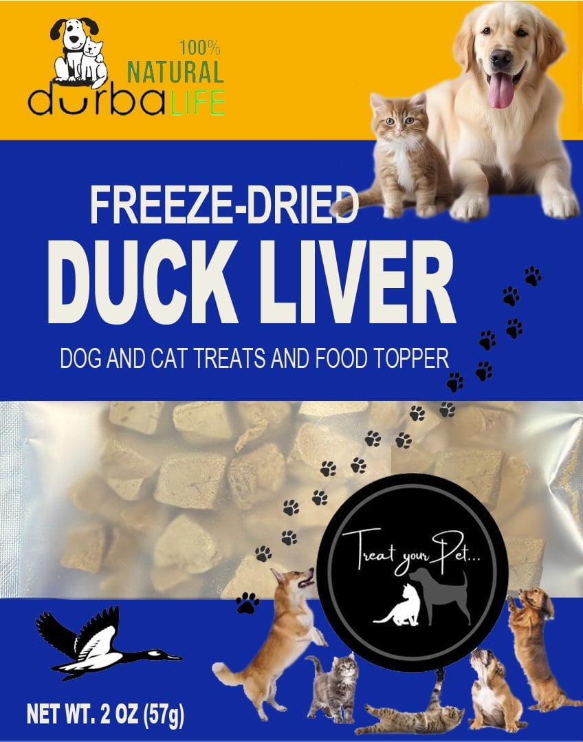 Duck Liver 2oz (57g) Freeze Dried Dog & Cat Treats Food Topper with ...