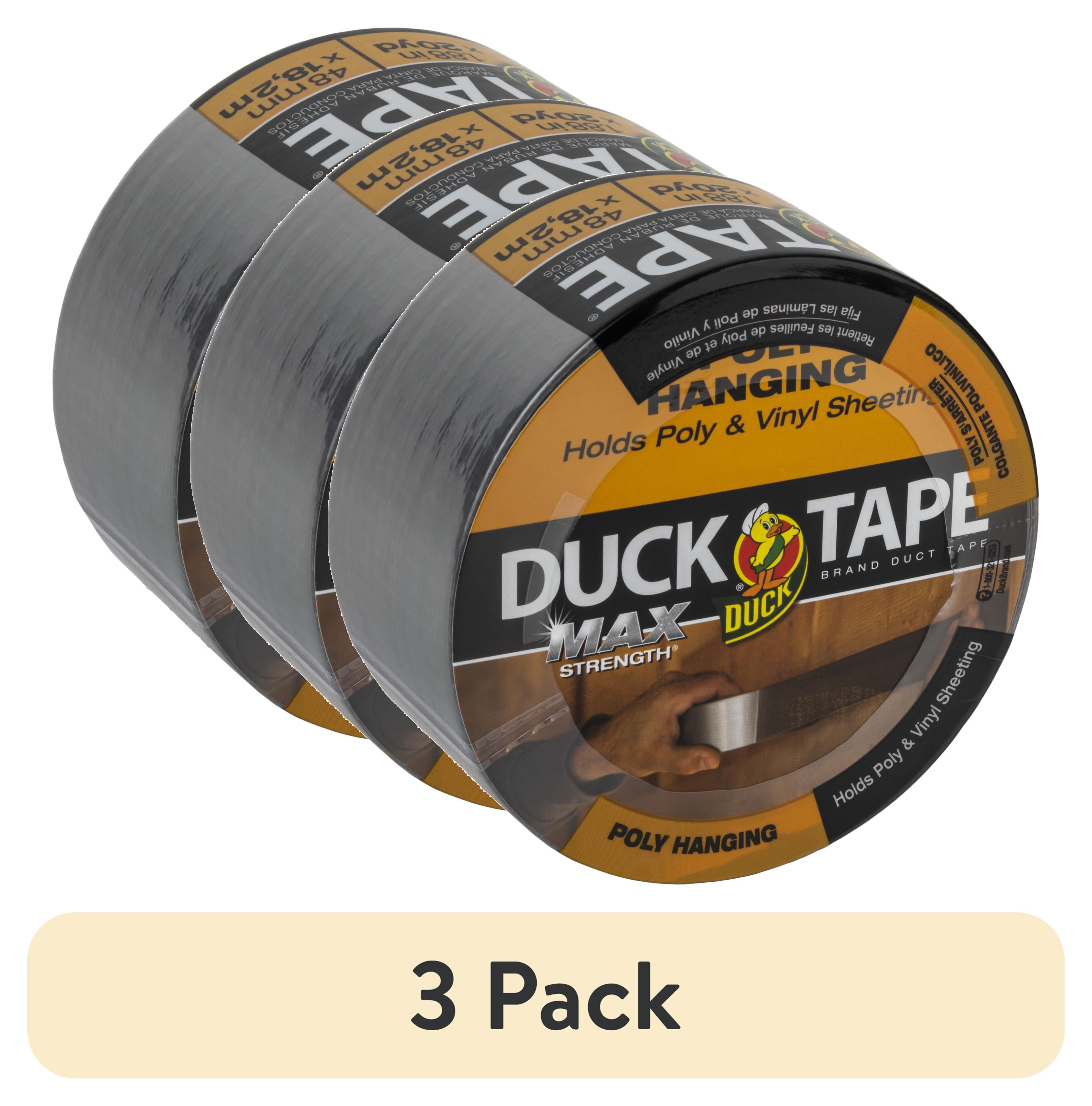 (3 pack) Duck Max Poly Hanging Duct Tape, 1.88 in. x 20 yd., Silver ...