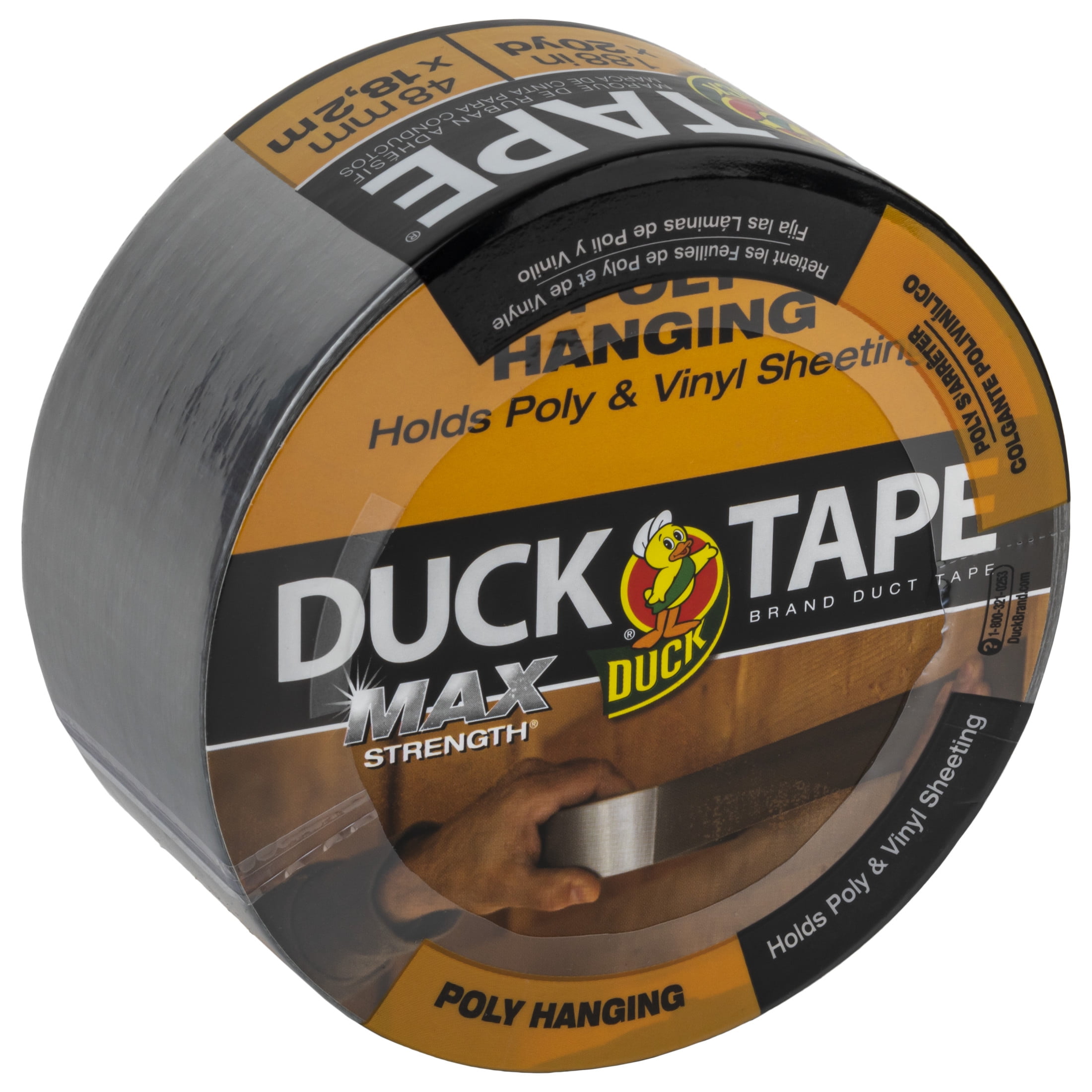 Duck Max Poly Hanging Duct Tape, 1.88 in. x 20 yd., Silver - Walmart ...