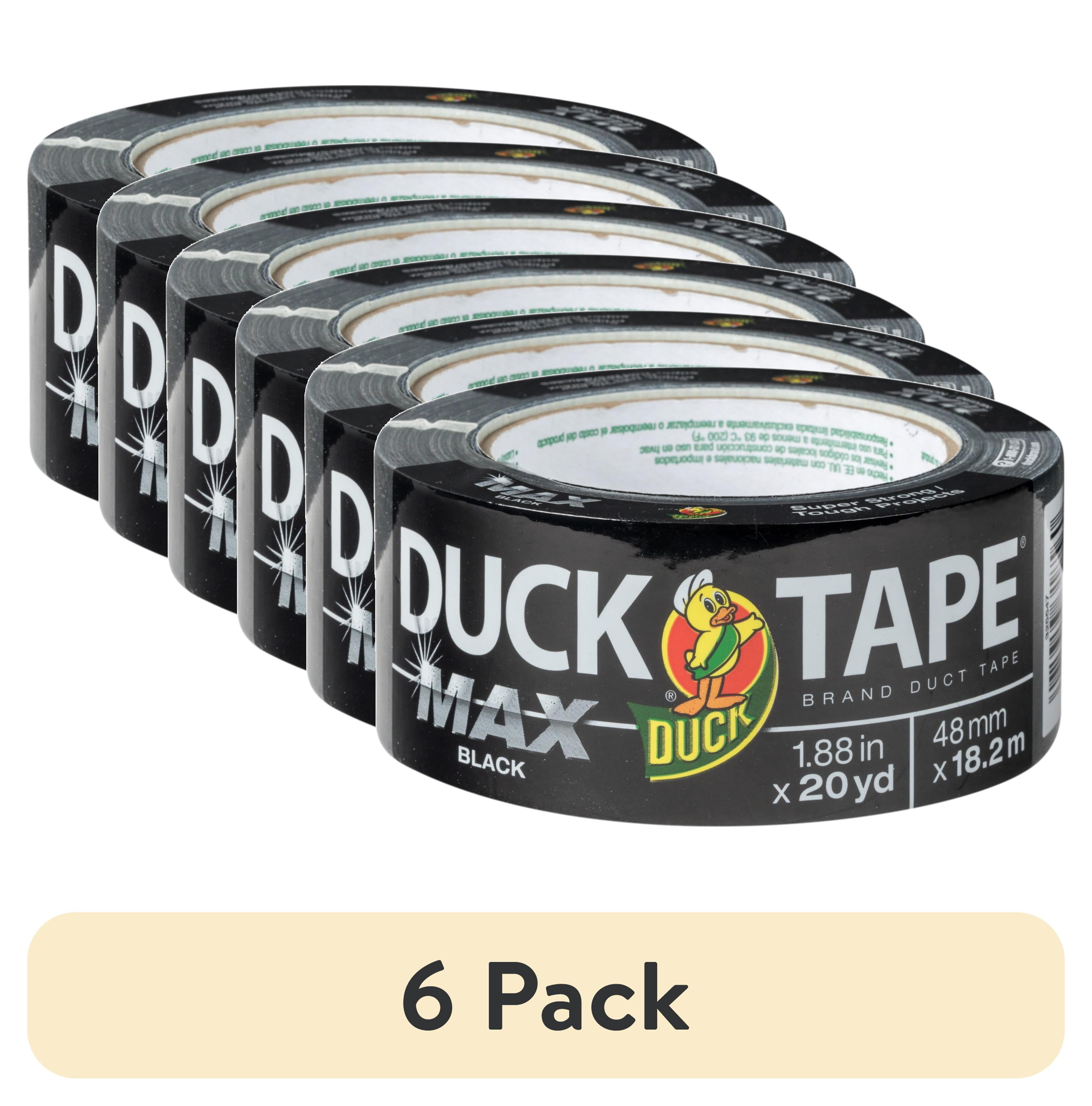 (6 pack) Duck Max Strength Brand Duct Tape, 1.88 in. x 20 yd., Black ...