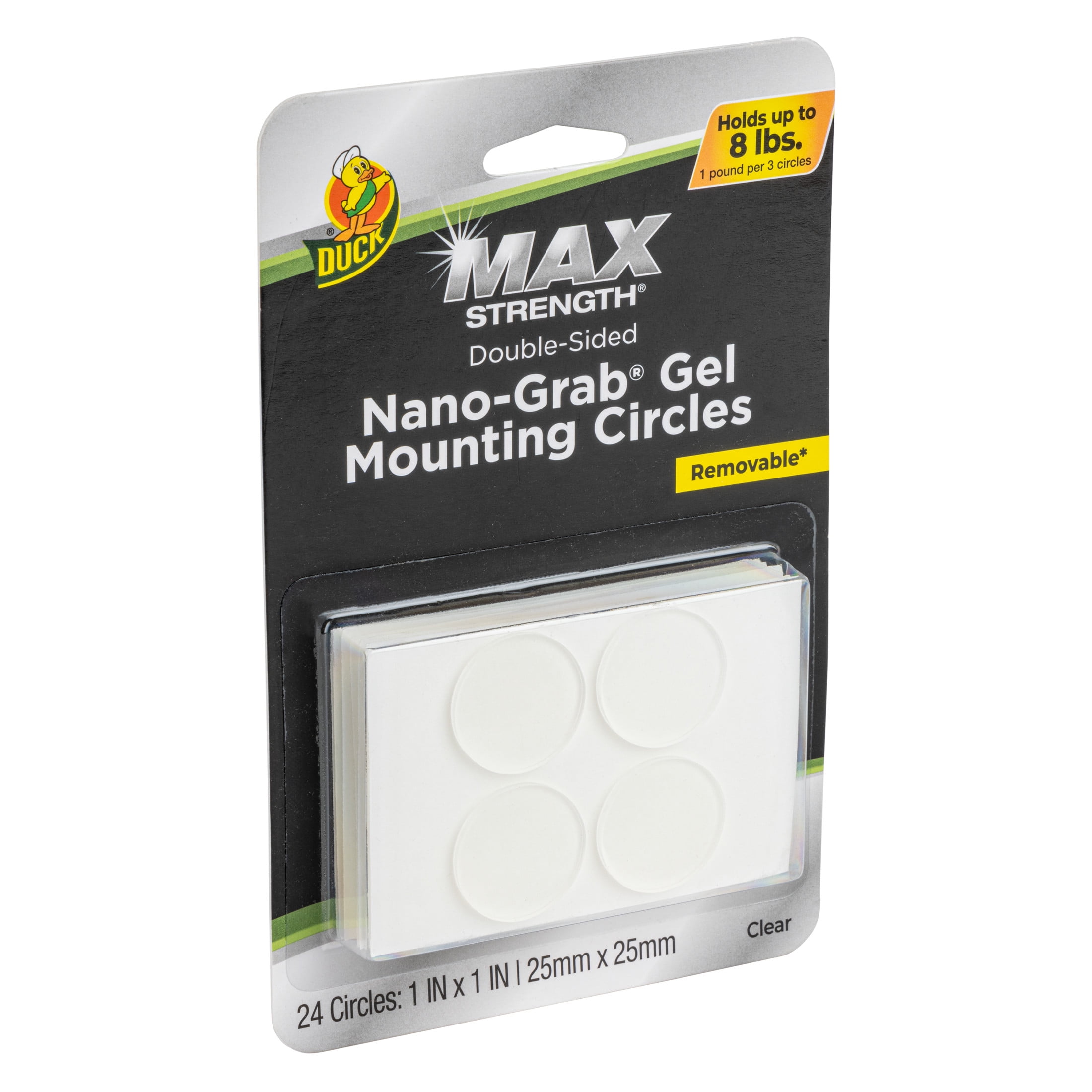 Duck Max Strength Nano-Grab 1 in. x 1 in. Gel Tape Circles, 24 Pack ...