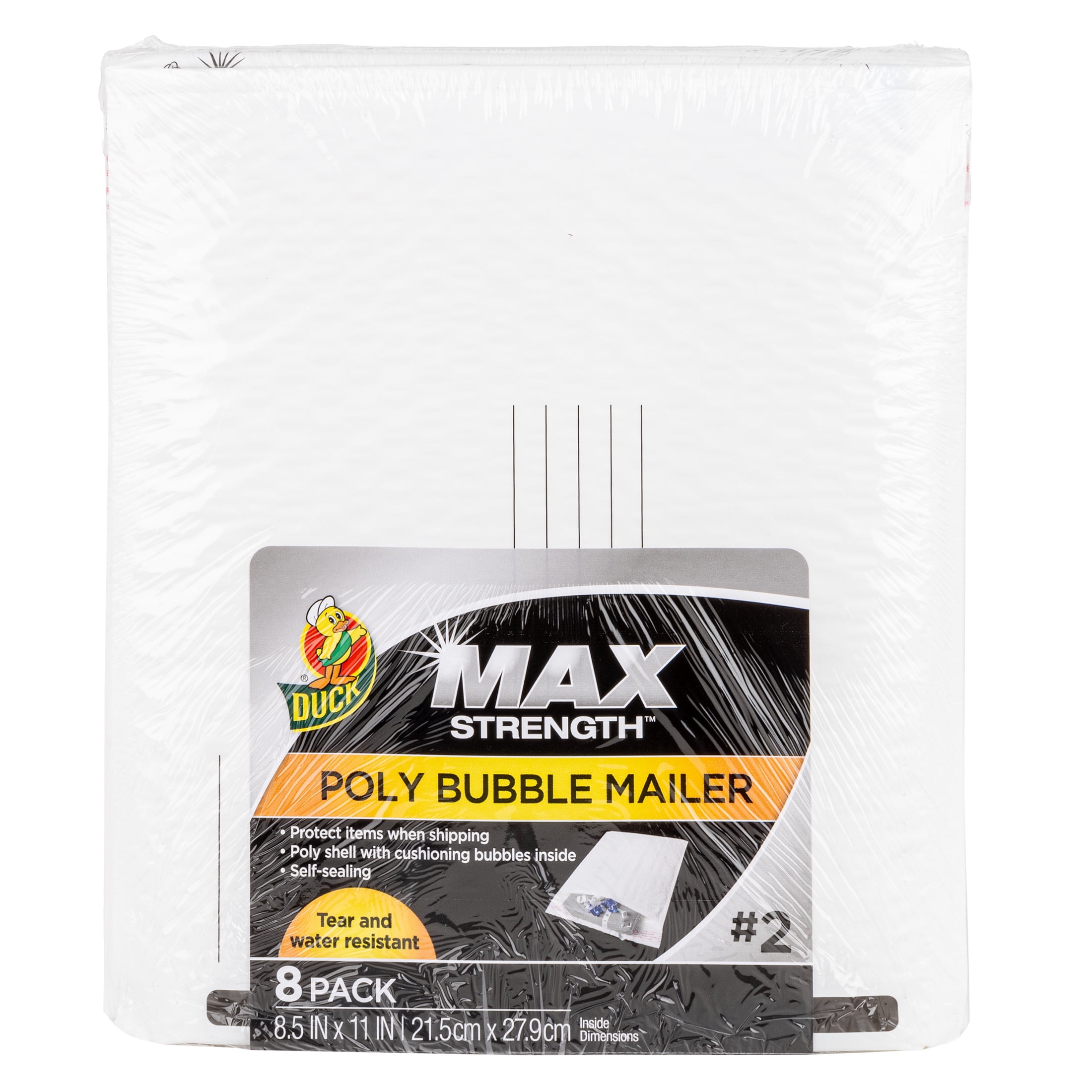 Duck Max Strength Self-Sealing Big Bubble Poly Mailer #2, 8.5" x 11 ...