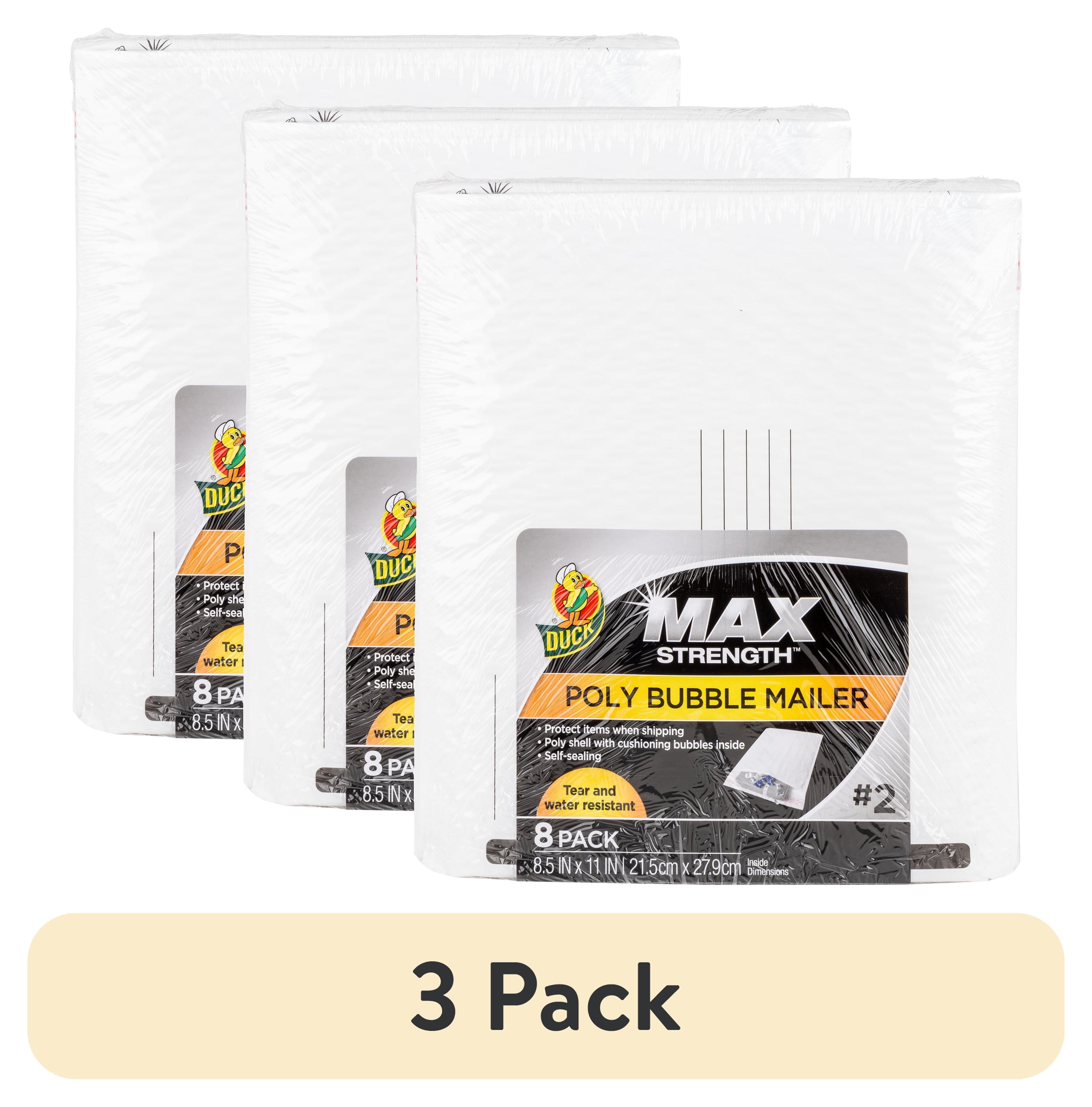 (3 pack) Duck Max Strength Self-Sealing Big Bubble Poly Mailer #2, 8.5 ...