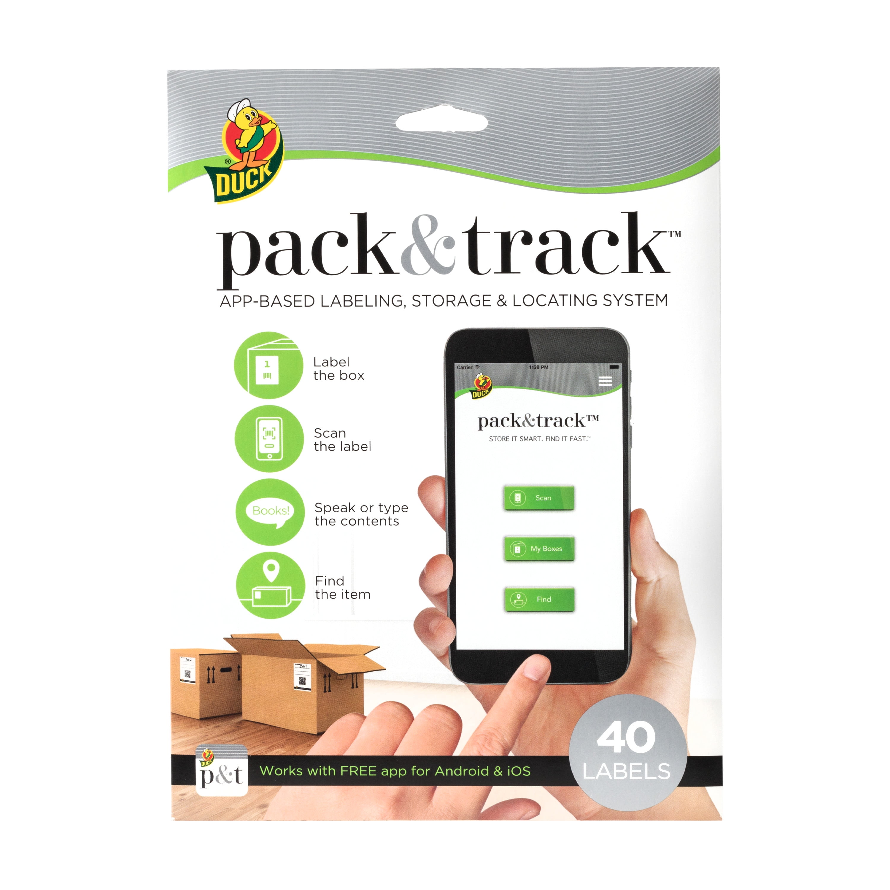 Duck Moving & Storage Paper Labels, 3x4 in, White, 40 Count - Walmart ...